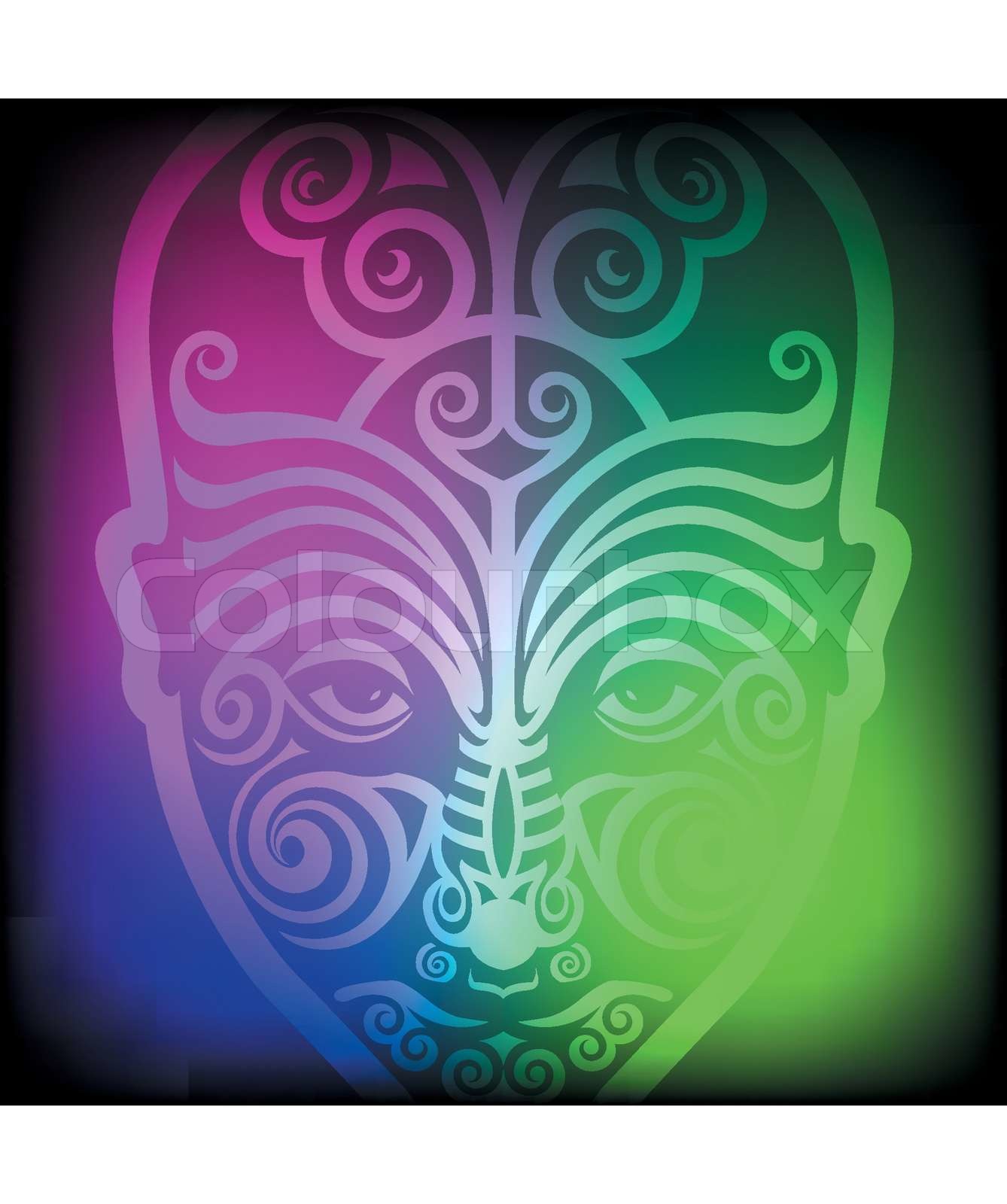 tattoo on face | Stock vector | Colourbox