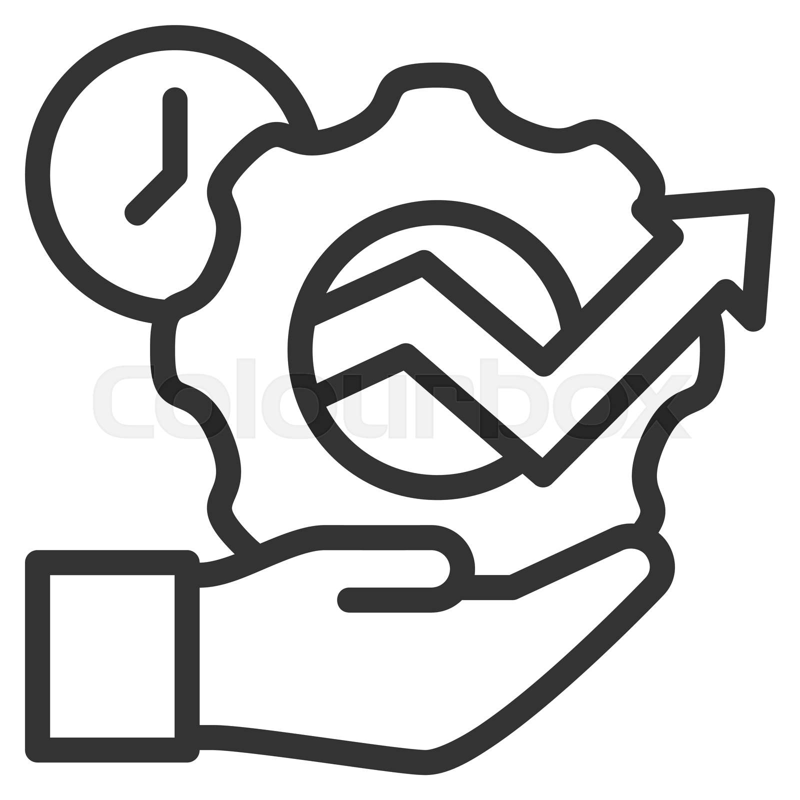 Productivity icon vector with outline style isolated on white ...