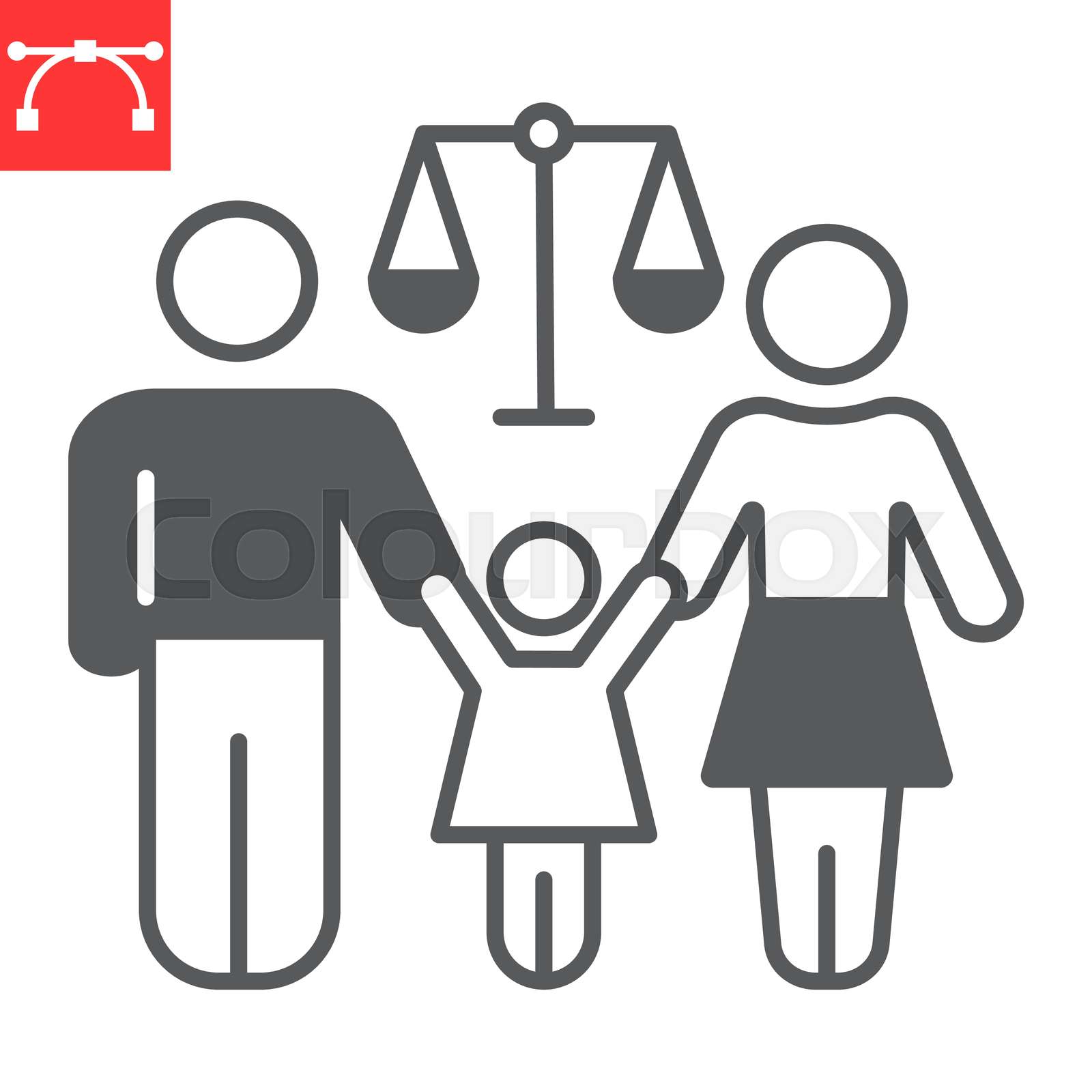 Family law glyph icon | Stock vector | Colourbox