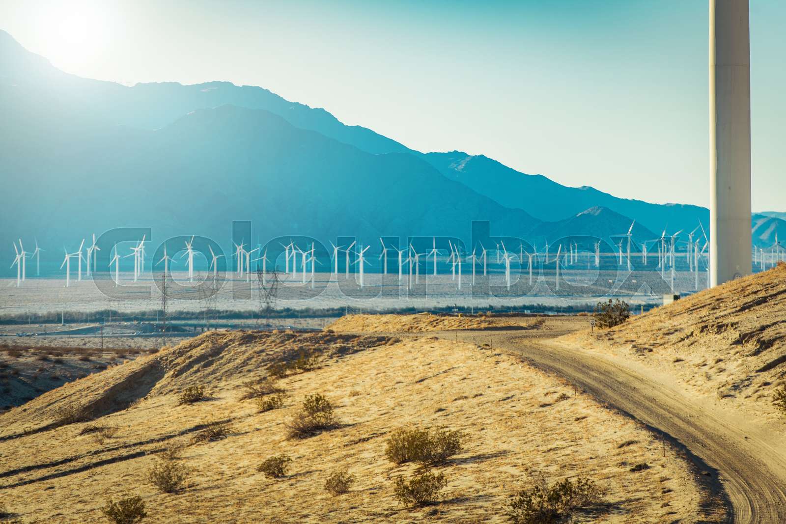 California Coachella Valley Wind Turbines Power Plant | Stock image ...
