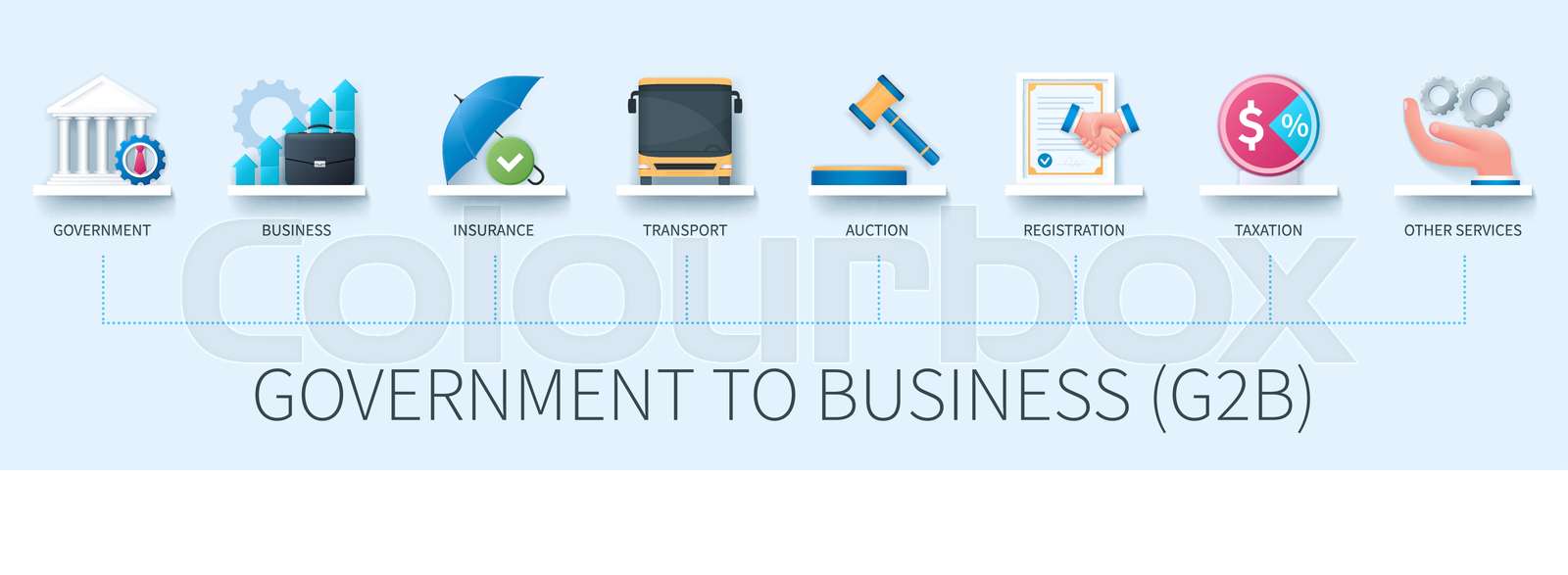 Government to business G2B infographic in 3D style | Stock vector ...