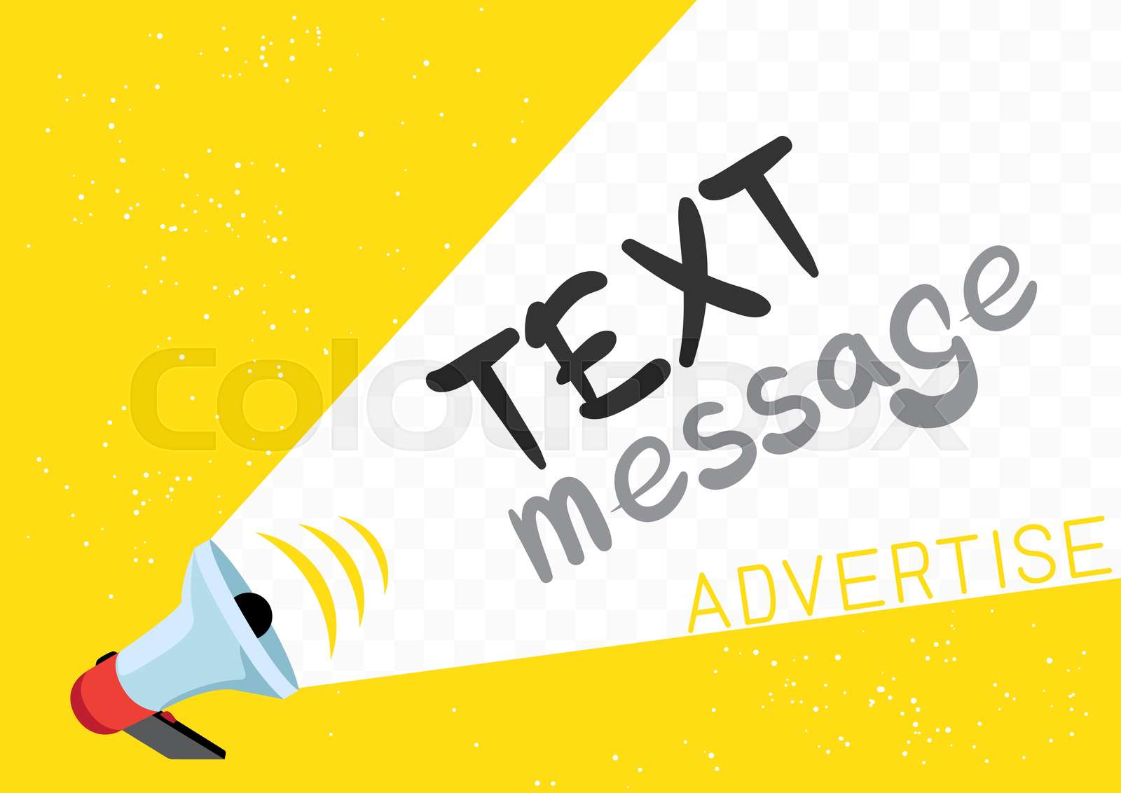 loudspeaker advertising text message banner | Stock vector | Colourbox