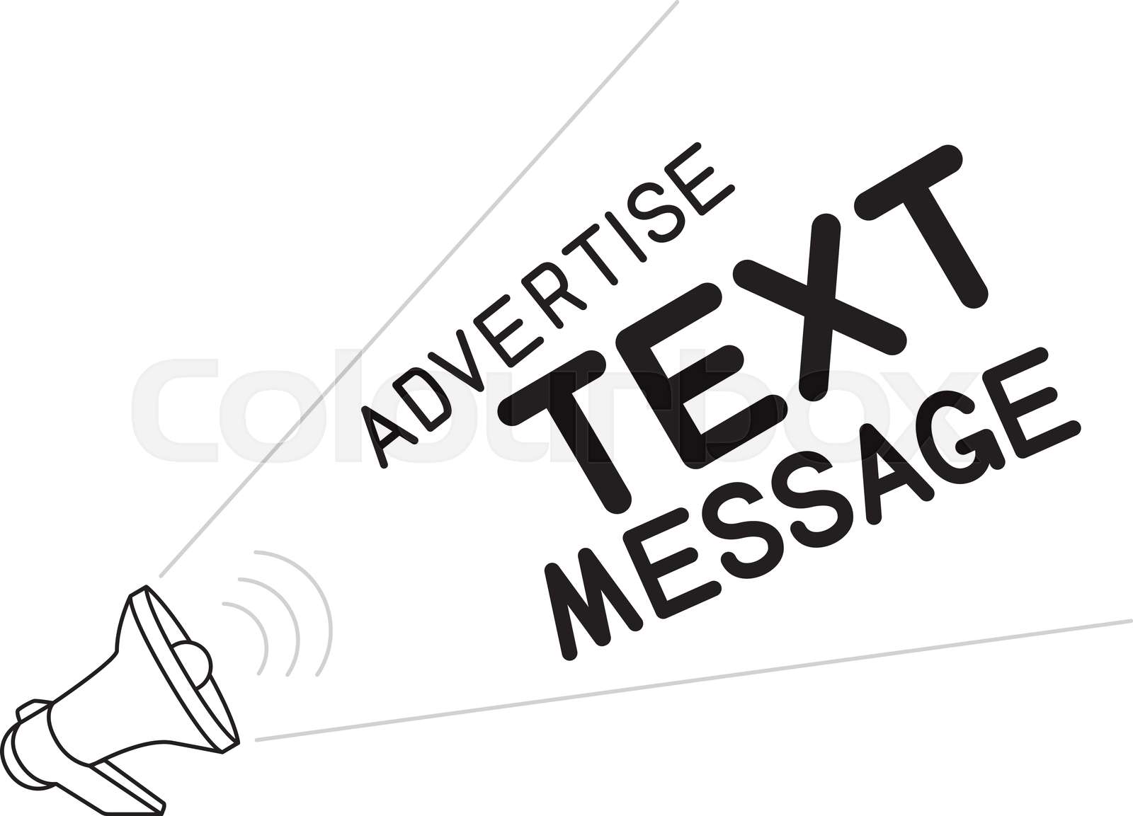 loudspeaker advertising text message banner | Stock vector | Colourbox