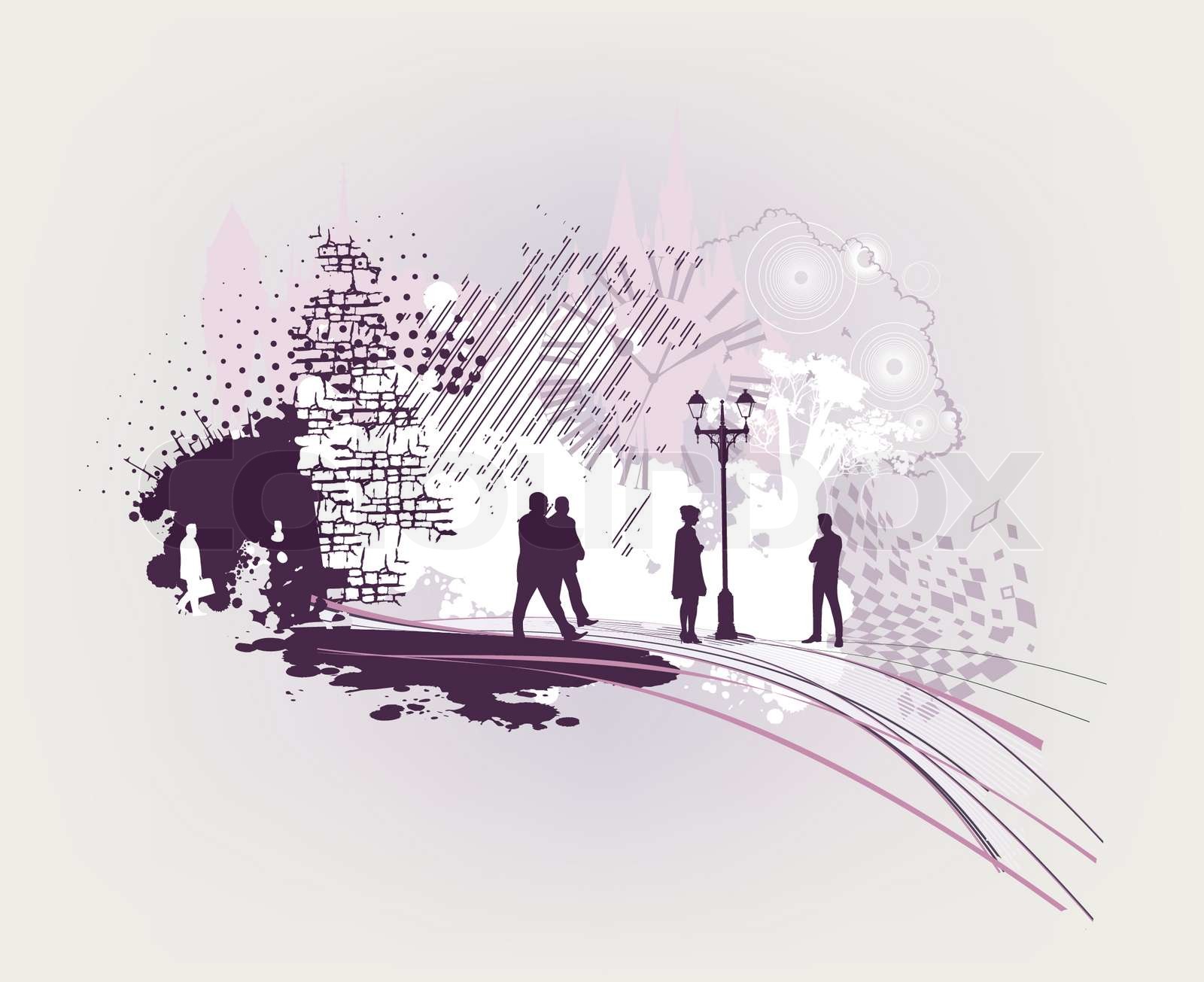 People walking on a street | Stock vector | Colourbox