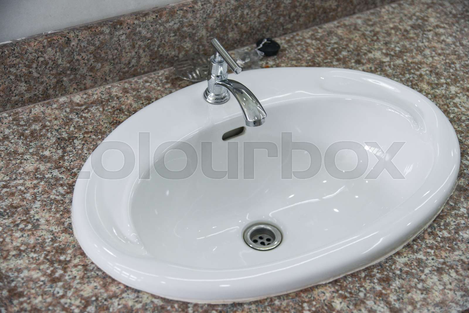 wash basin, interior of bathroom with washbasin and faucet. Bathroom ...