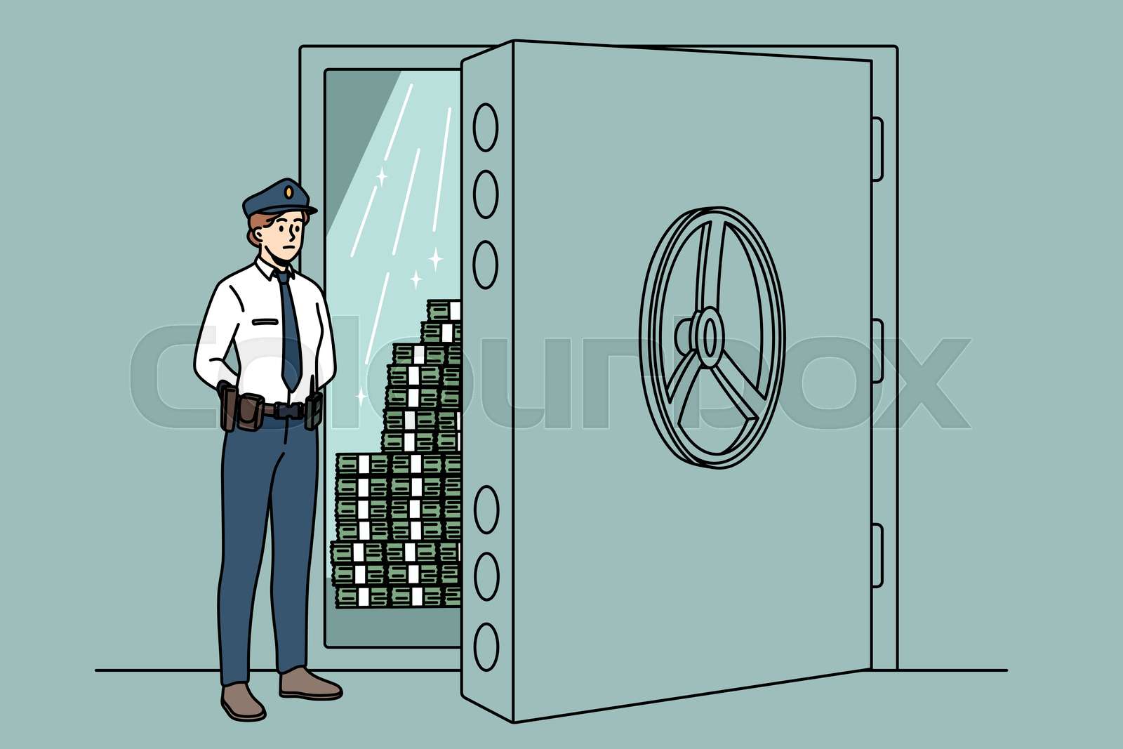 Security in bank system concept | Stock vector | Colourbox