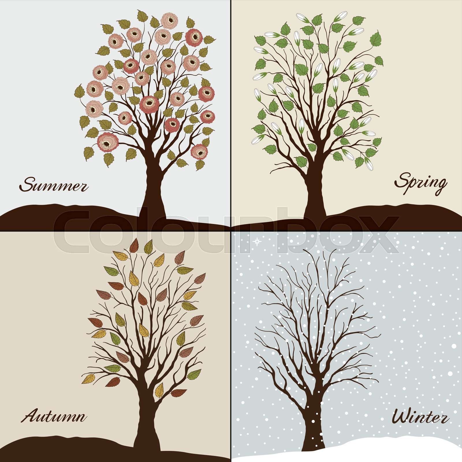 Four Seasons Tree Clipart