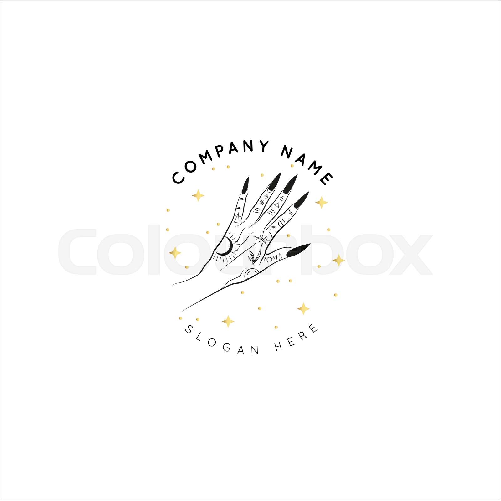 Magic Gold Logo. Mystical composition. Boho style and esoteric. | Stock ...