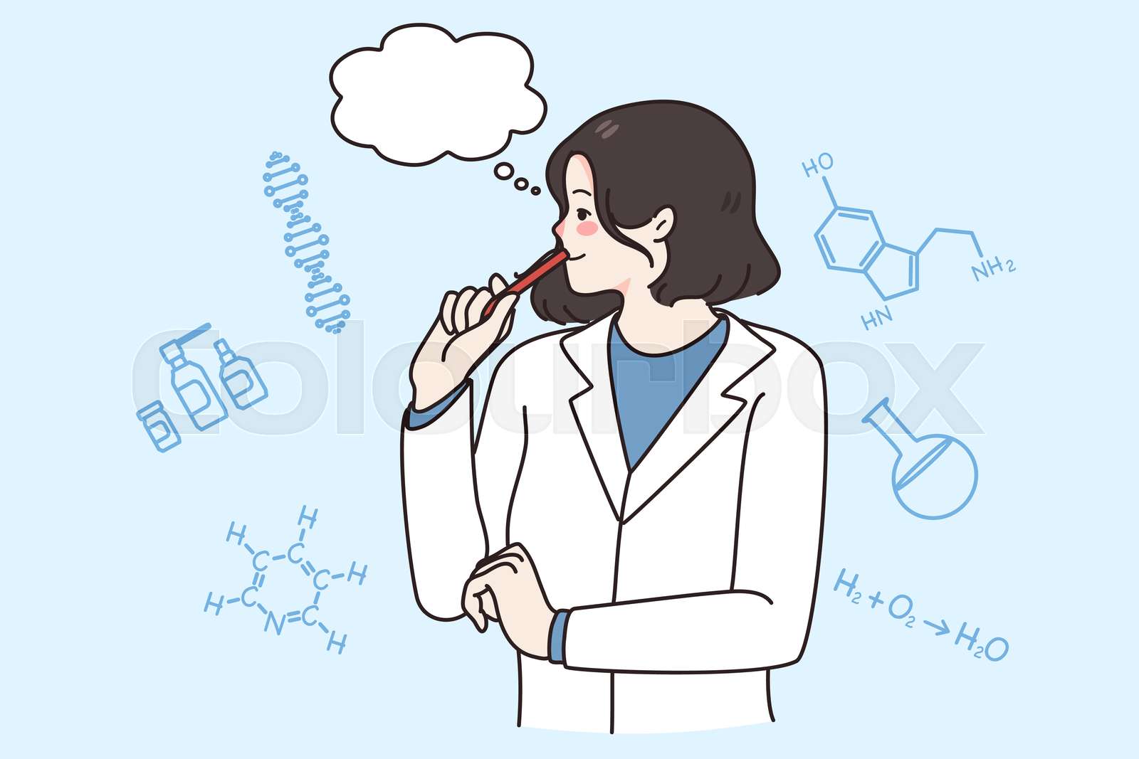 Female scientist brainstorm think of scientific discovery | Stock ...