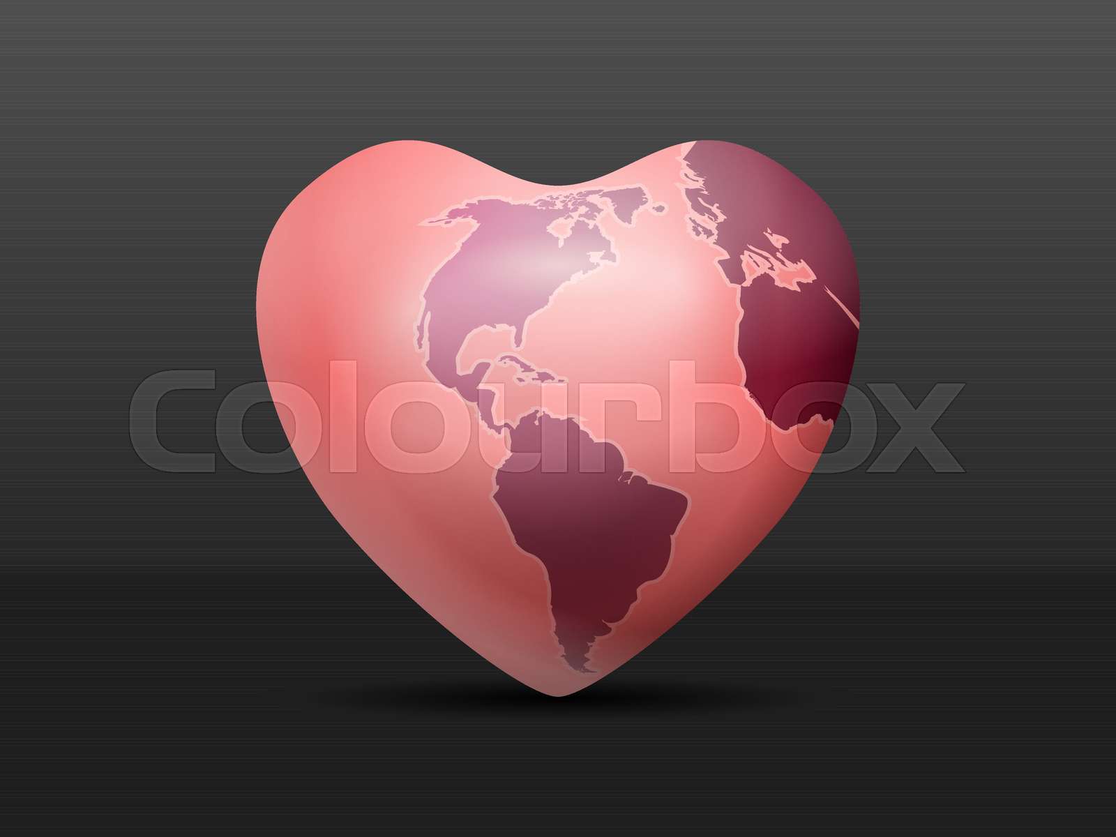 Heart world map | Stock vector | Colourbox