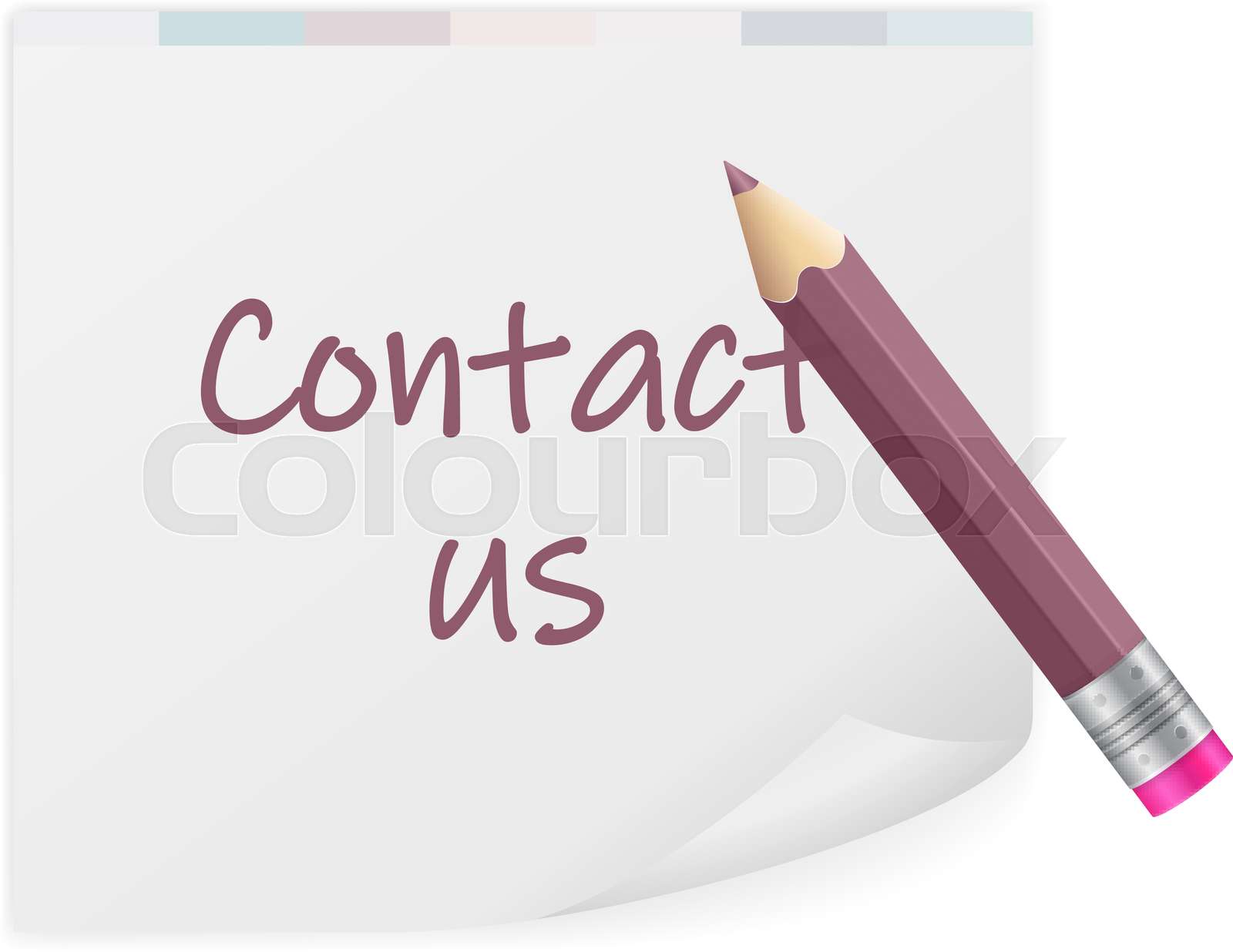 Notepad contact us text | Stock vector | Colourbox
