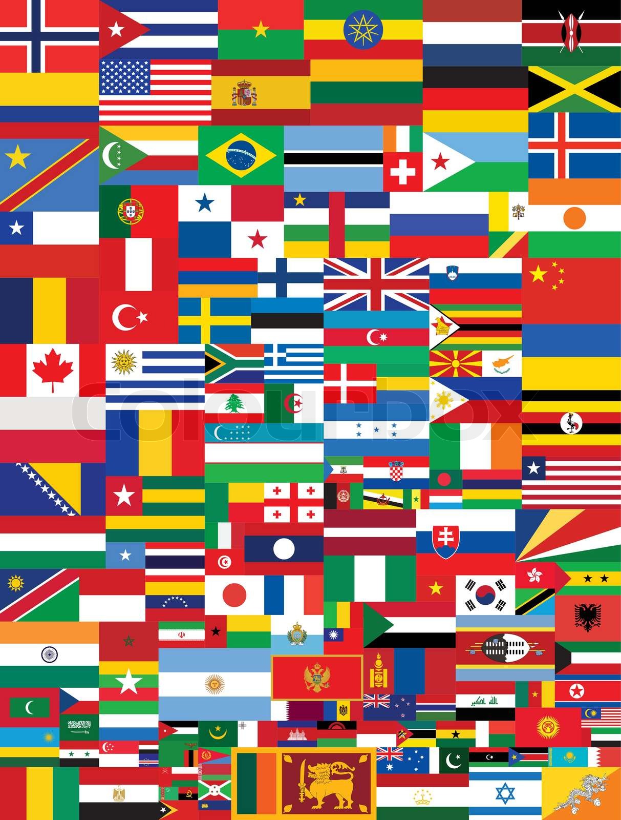 world flags background vector illustration | Stock vector | Colourbox