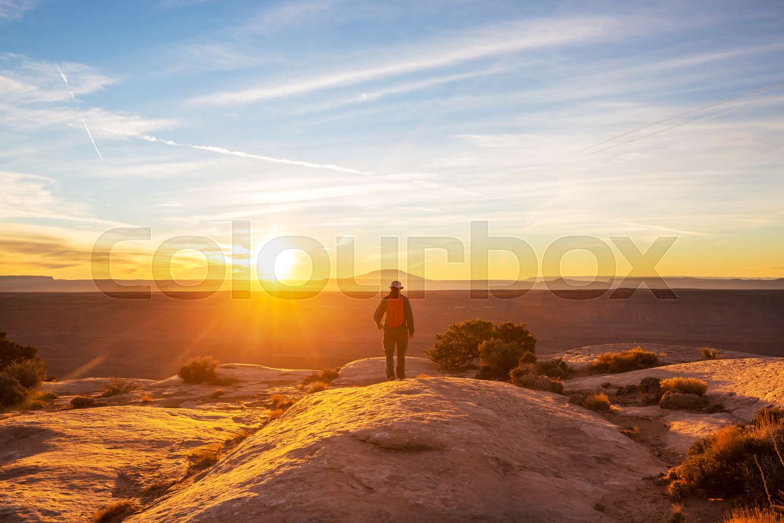Hike on sunset | Stock image | Colourbox