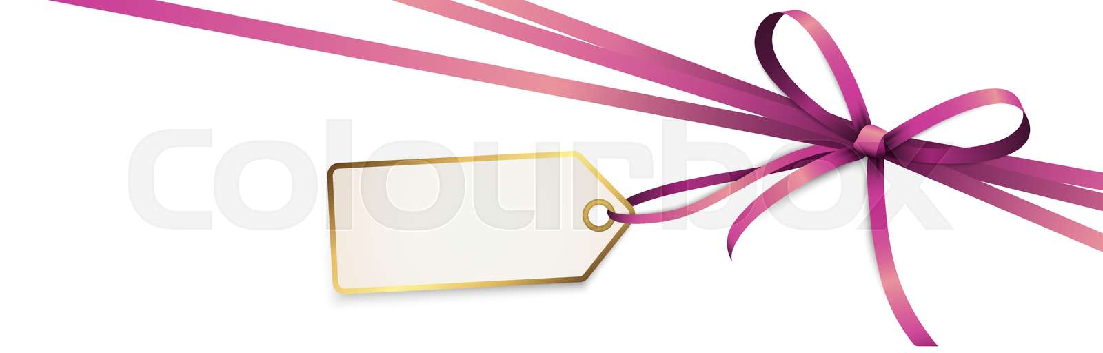 pink colored ribbon bow with hang tag | Stock vector | Colourbox