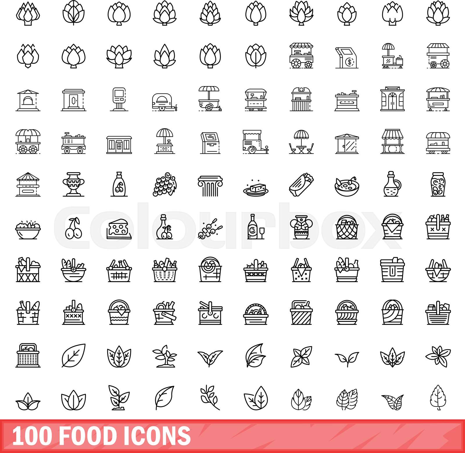 100, mad, ikon | Stock vektor | Colourbox