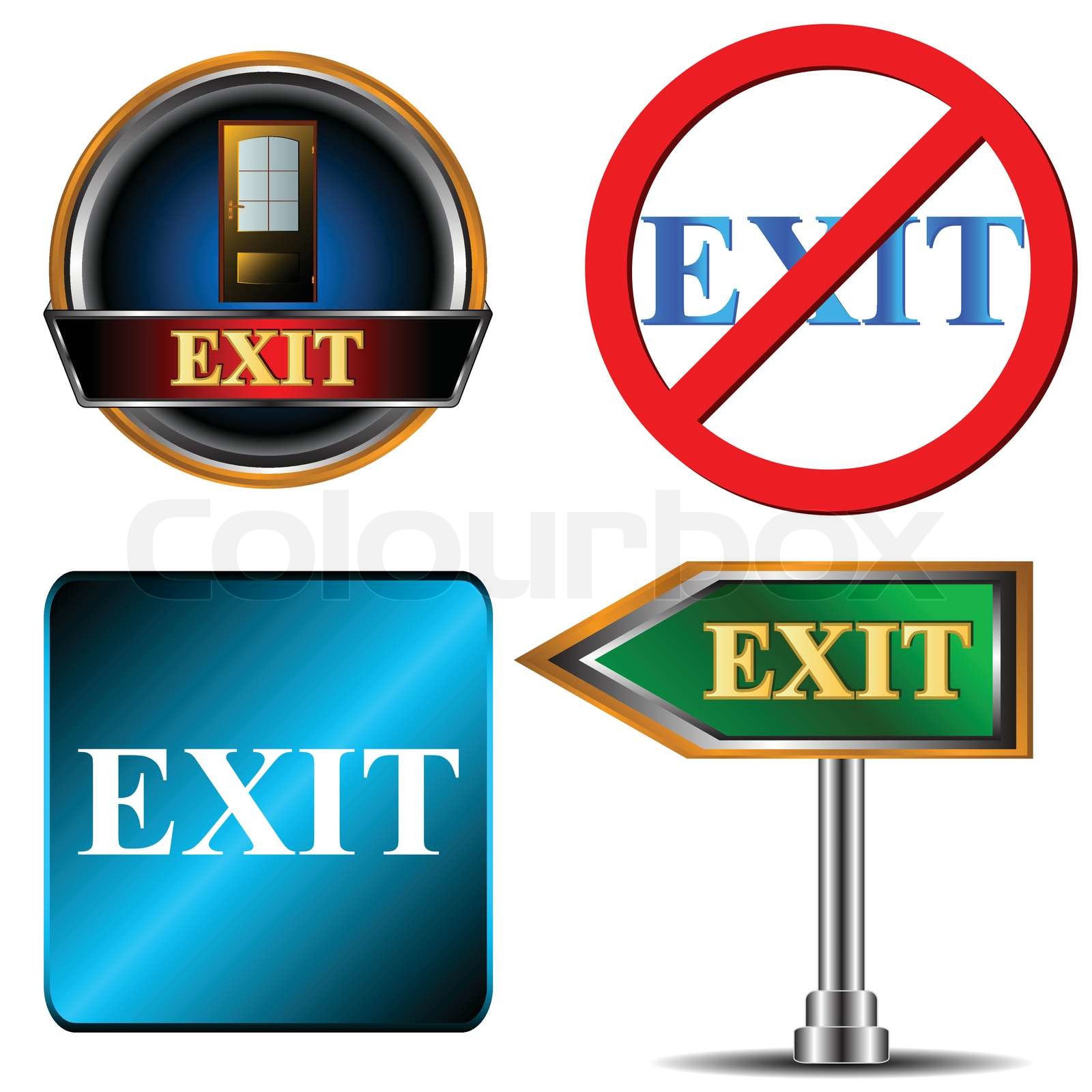 Exit logo set | Stock vector | Colourbox
