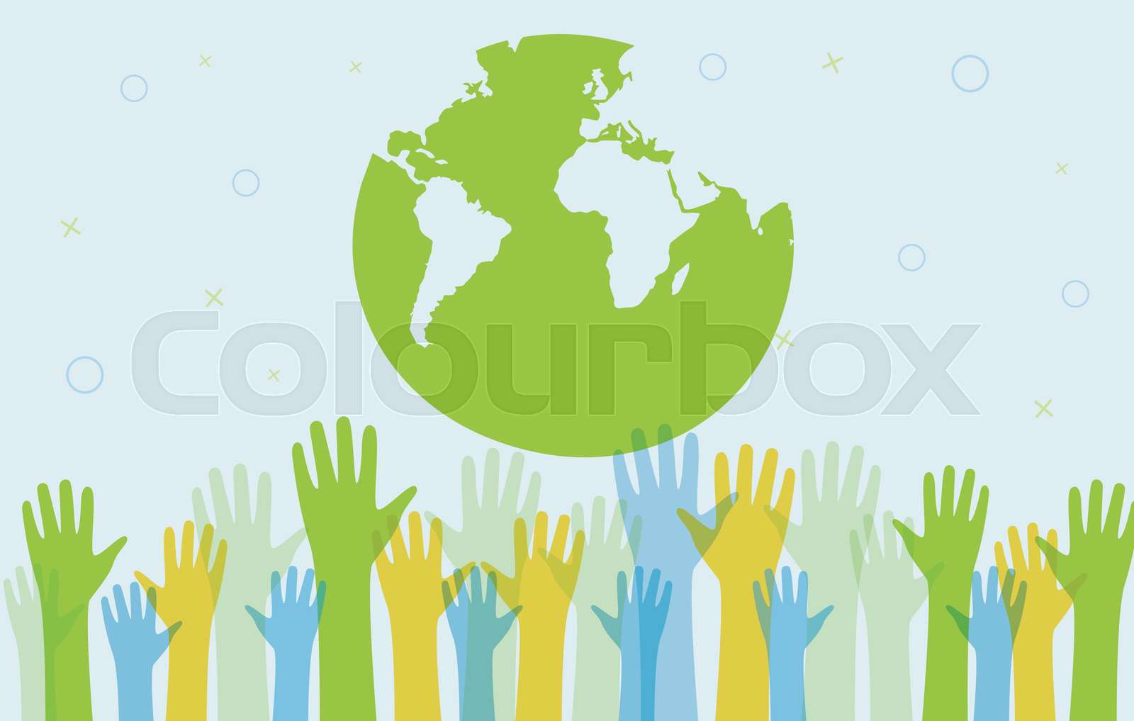 save the world Ecology concept. silhouettes of hands raised up Suitable ...