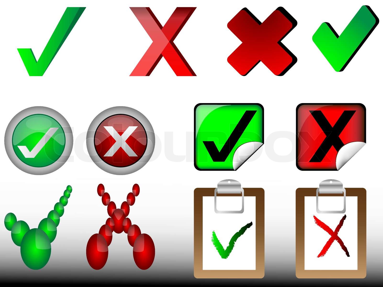 tick and cross signs,right and wrong signs,Check mark, Vector ...