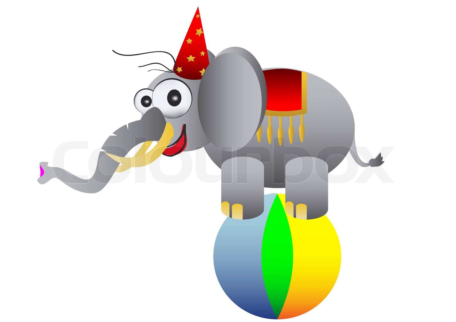 circus elephant as acrobat | Stock vector | Colourbox
