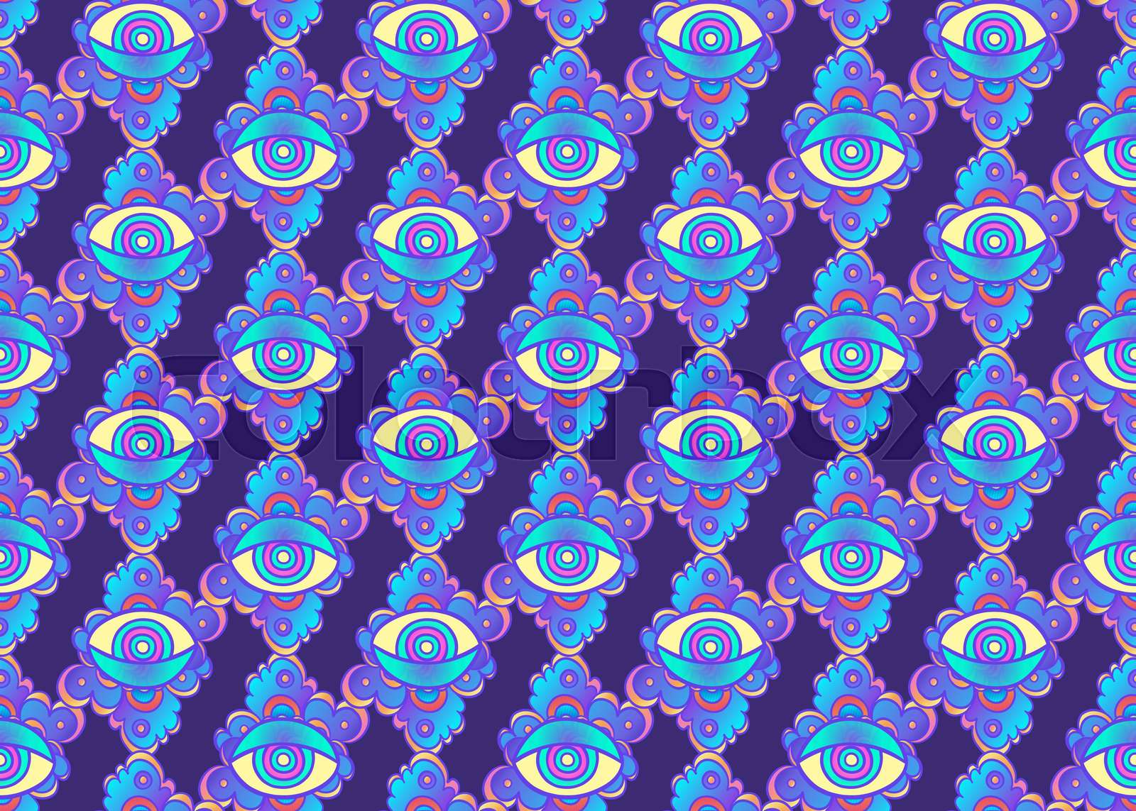 Lotus flower Sacred geometry symbol with all seeing eye over in acid ...