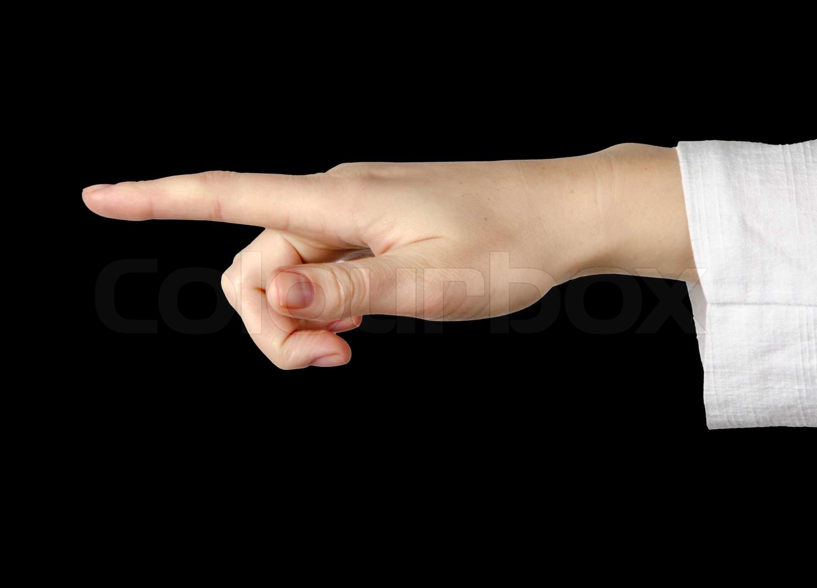 Hand pointing right | Stock image | Colourbox