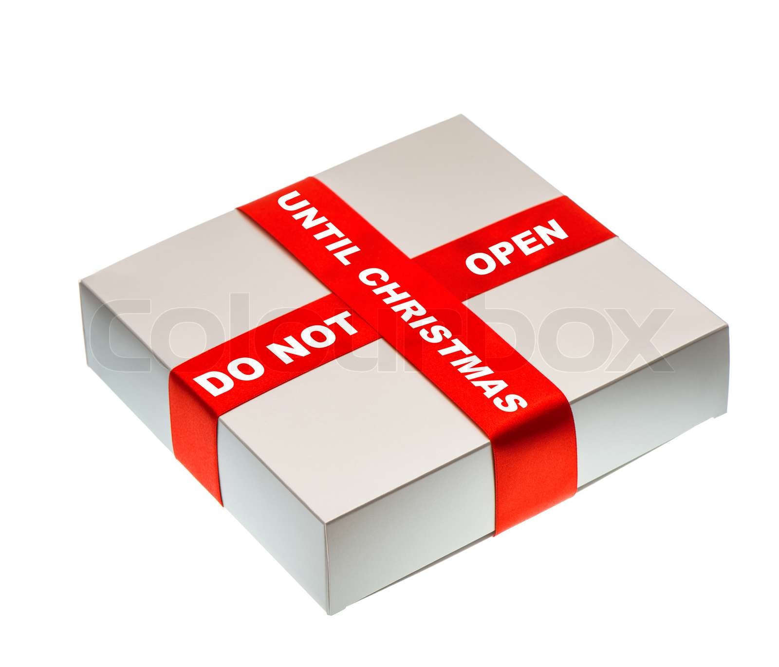gift box DO NOT OPEN UNTIL CHRISTMAS | Stock image | Colourbox