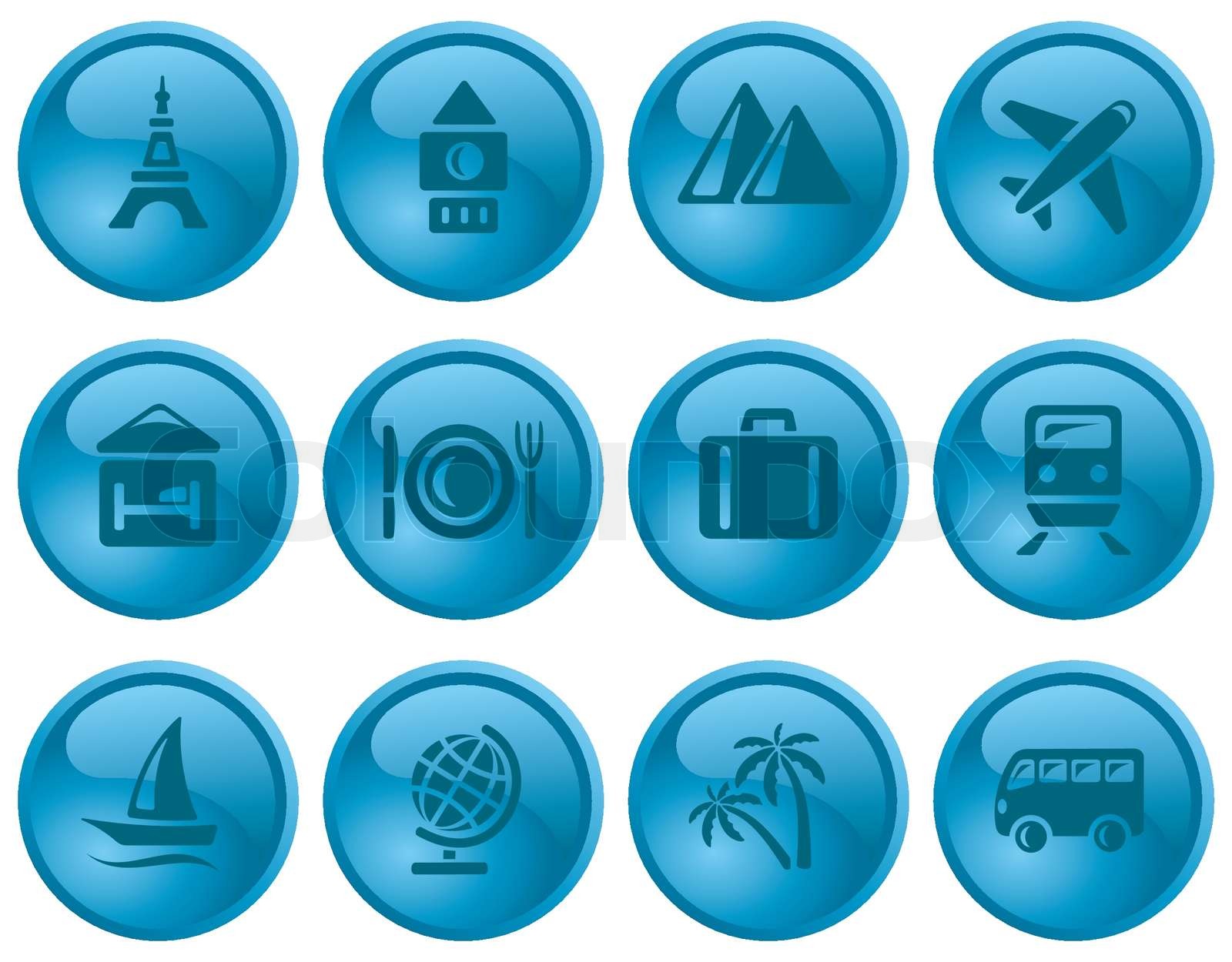 Travel button set | Stock vector | Colourbox