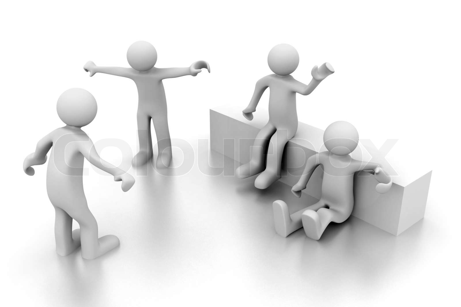 Group of friends. 3d rendered illustration. | Stock image | Colourbox