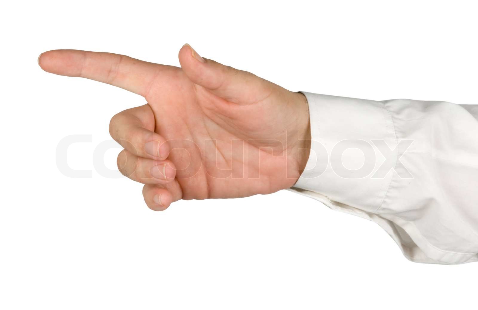 Hand pointing to left | Stock image | Colourbox
