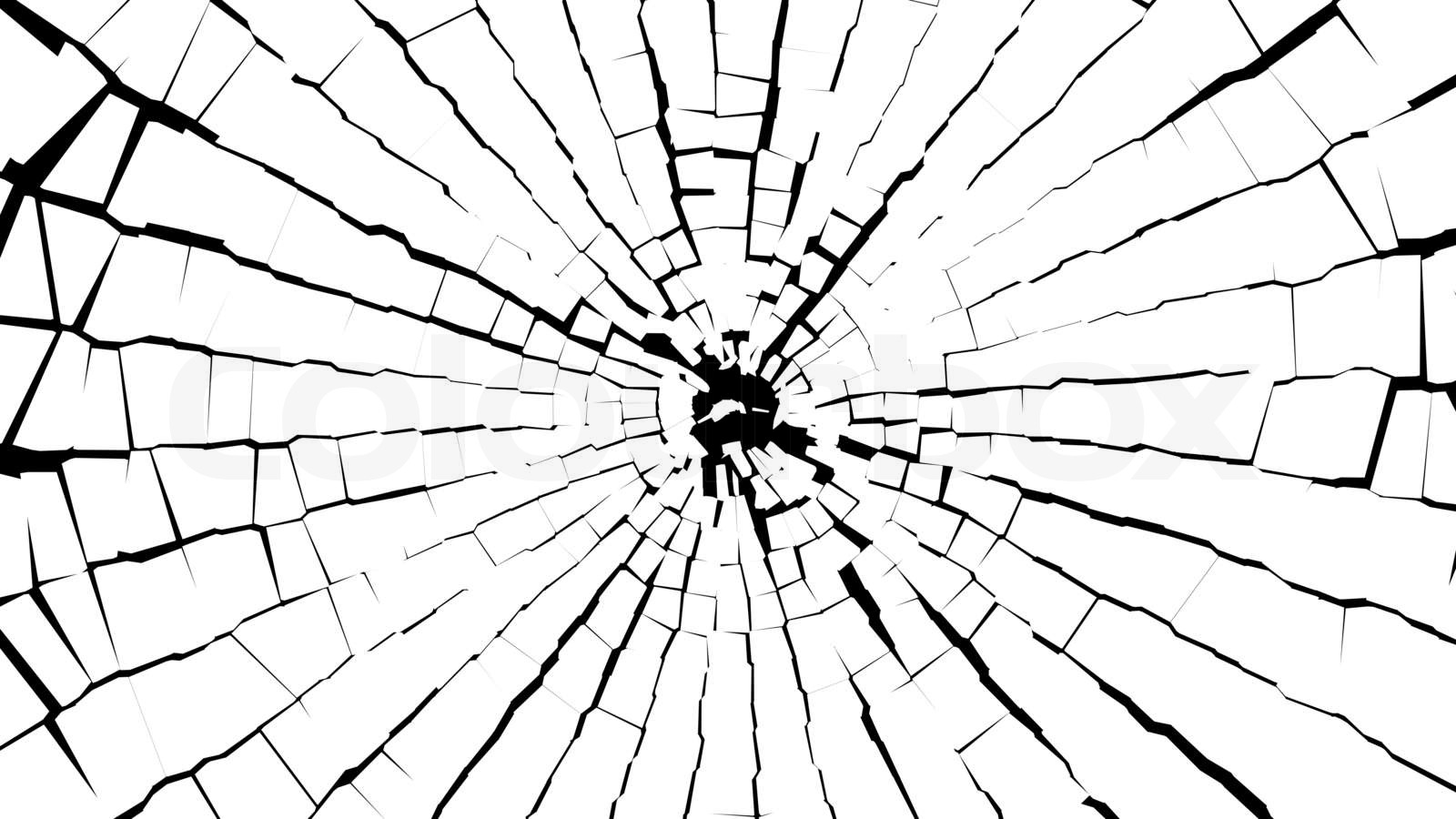 Abstrakte BW Scherben weißem Glas über schwarz | Stock Bild | Colourbox