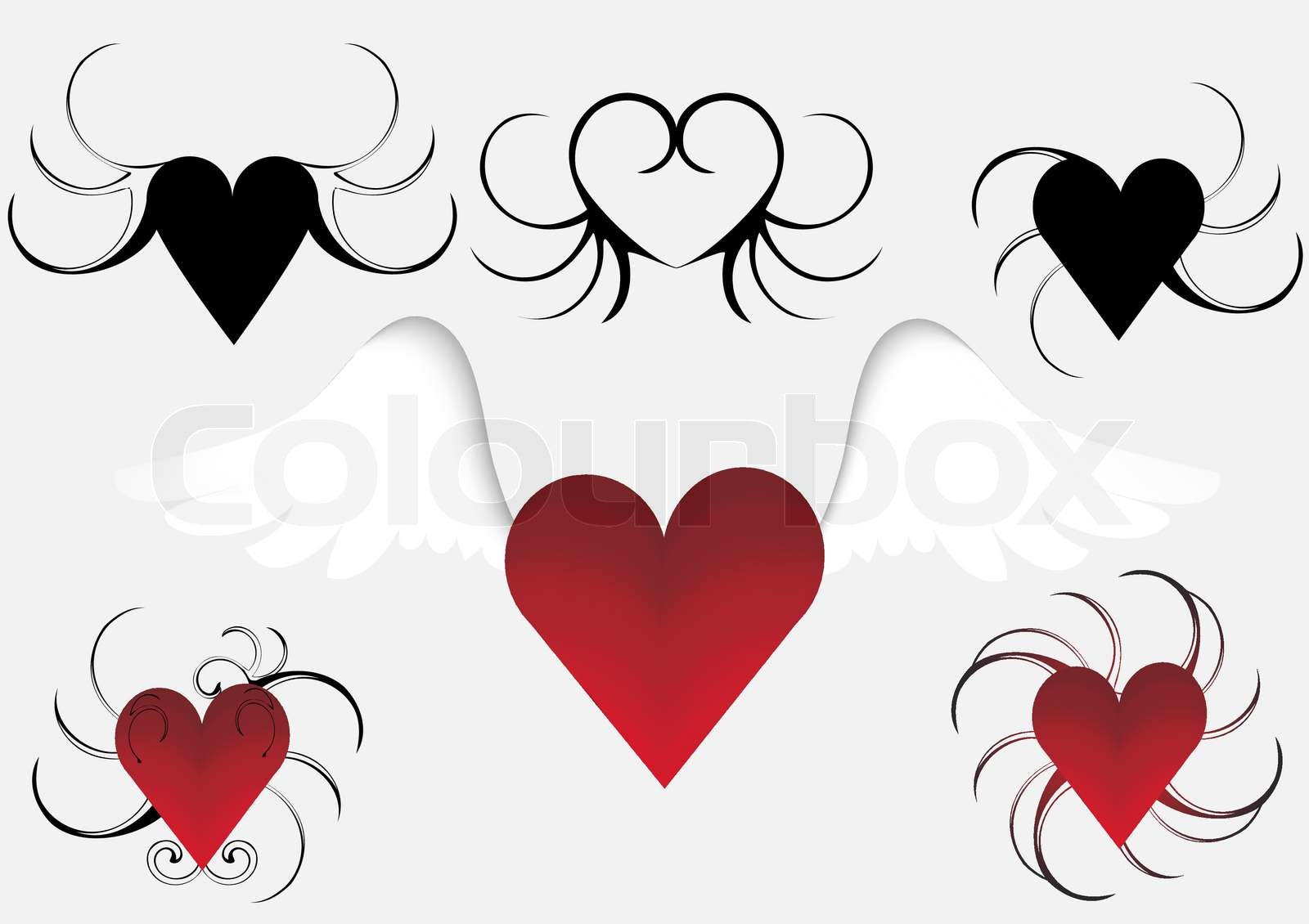 heart tattoo style vector illustration | Stock vector | Colourbox