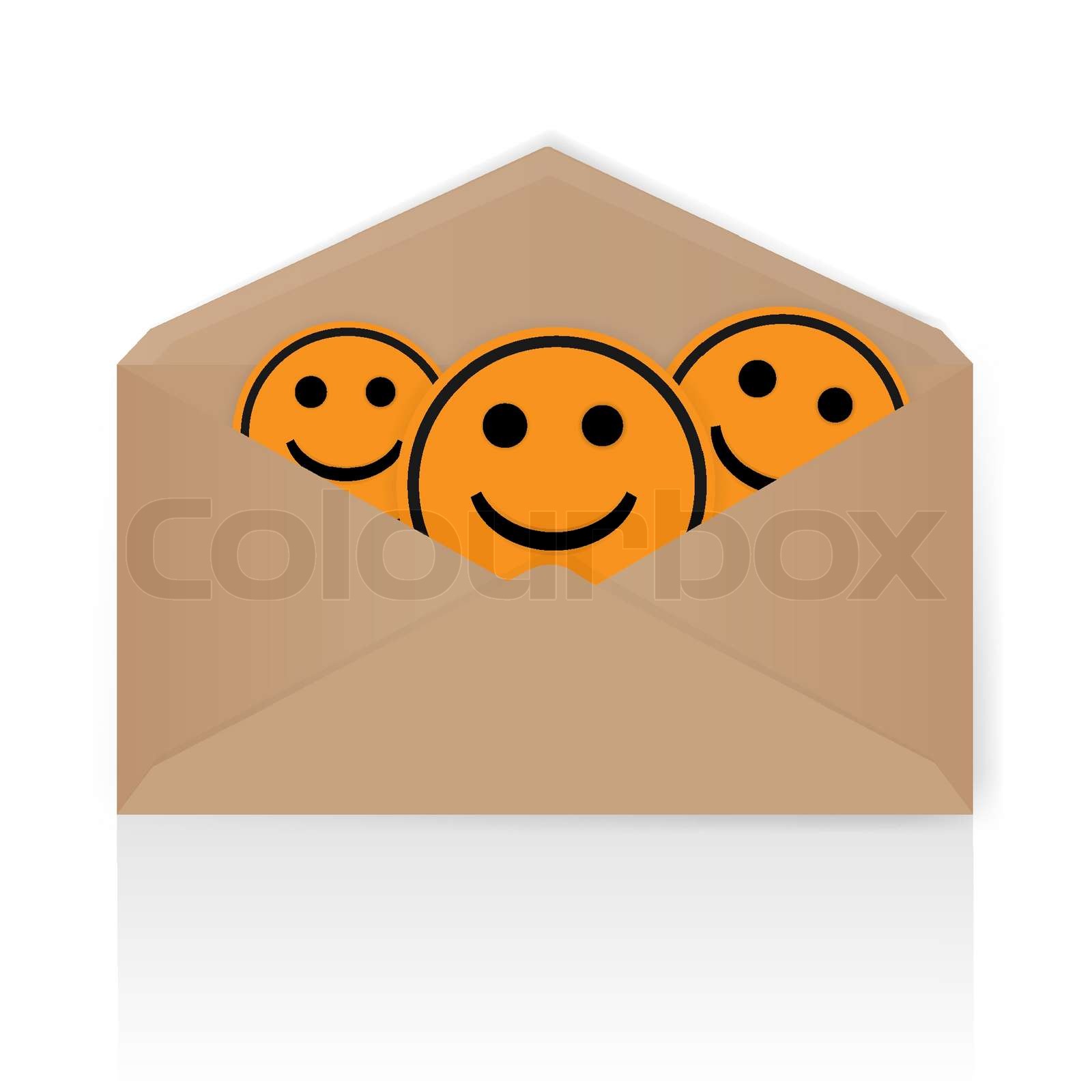Smiley yellow envelope - vector | Stock vector | Colourbox