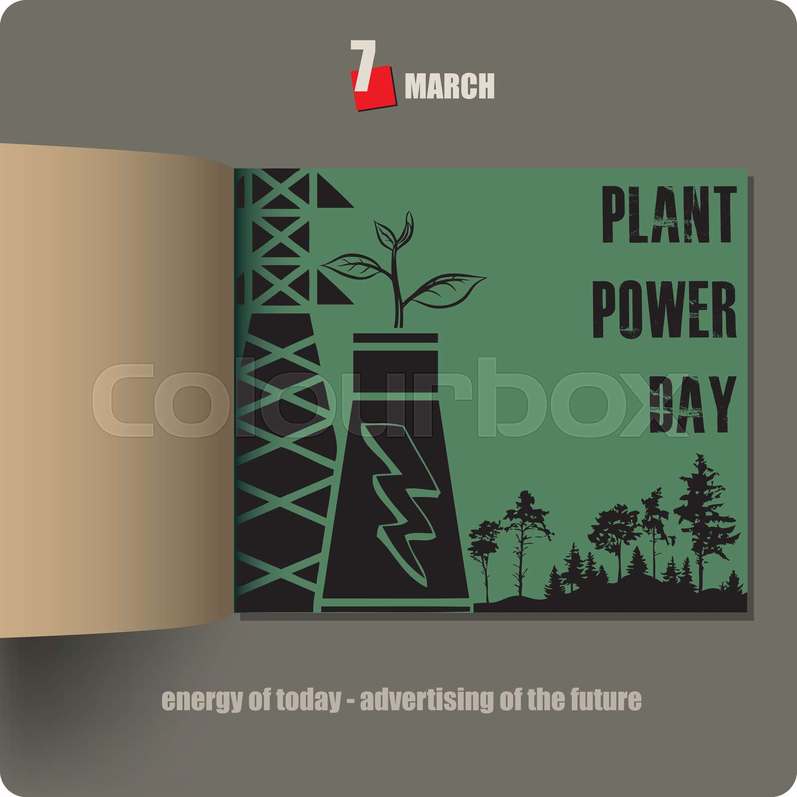 Open album for Plant Power Day | Stock vector | Colourbox