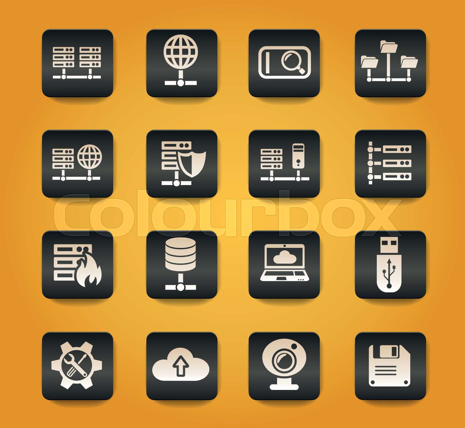 hosting provider icon set | Stock vector | Colourbox
