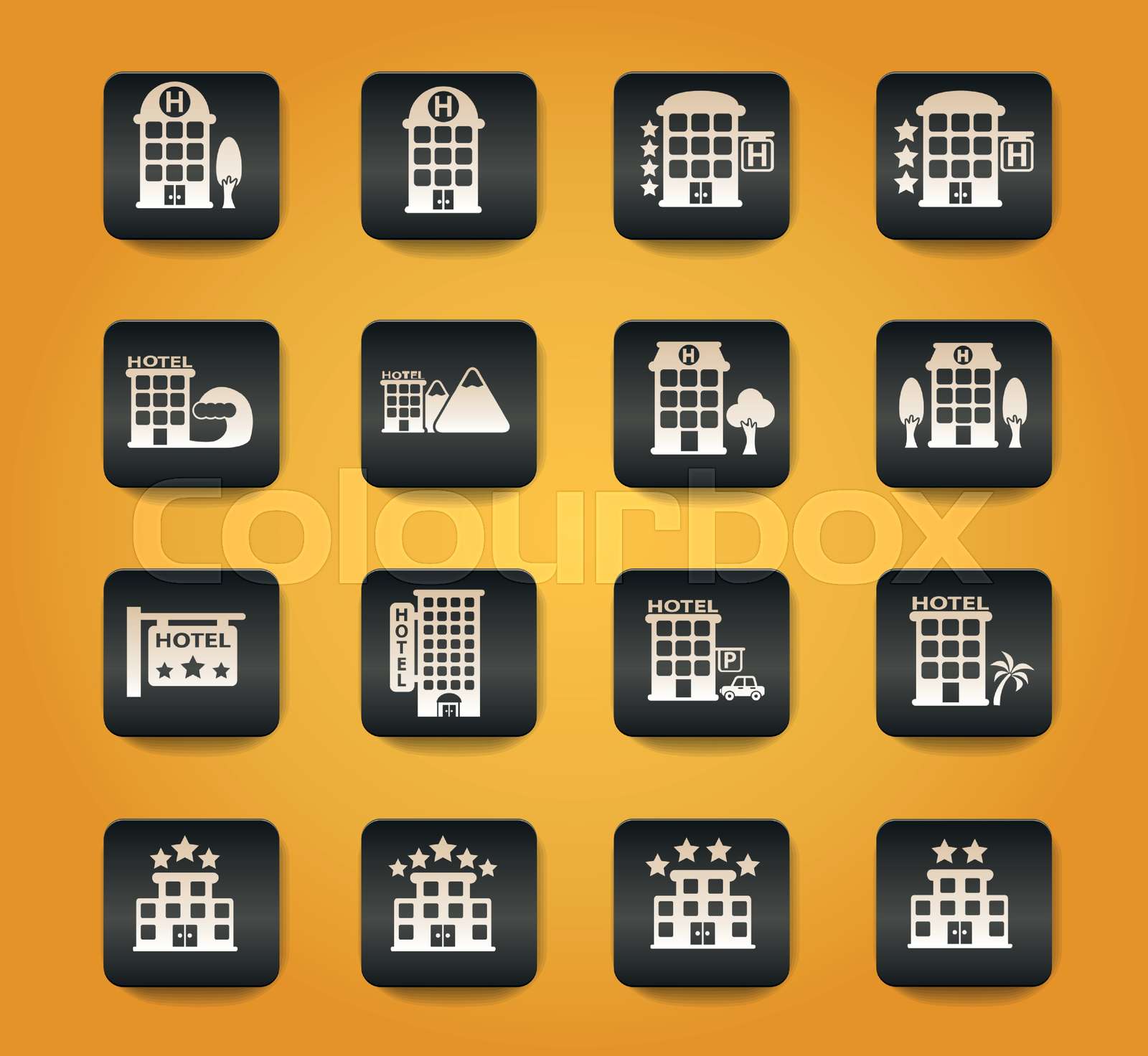 hotel icon set | Stock vector | Colourbox