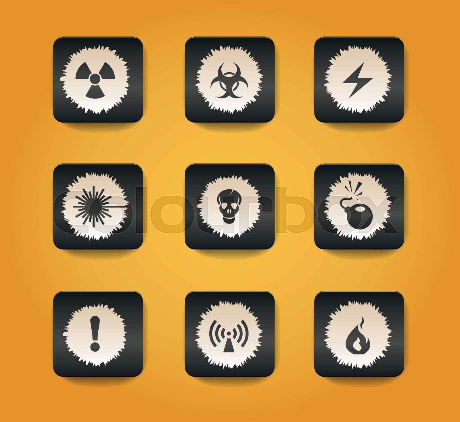 Hazard Sign Icons | Stock vector | Colourbox