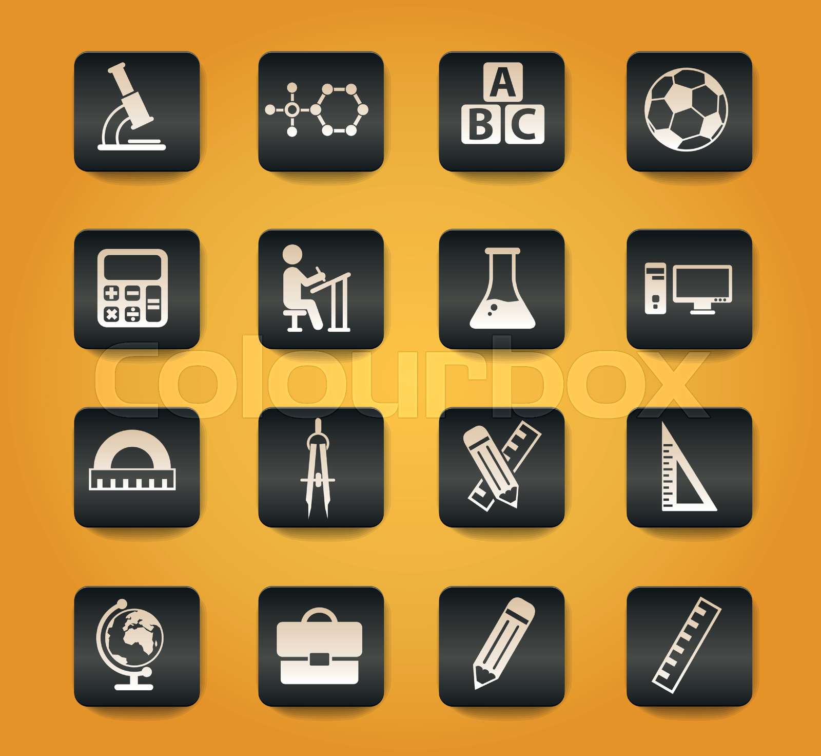 school icon set | Stock vector | Colourbox