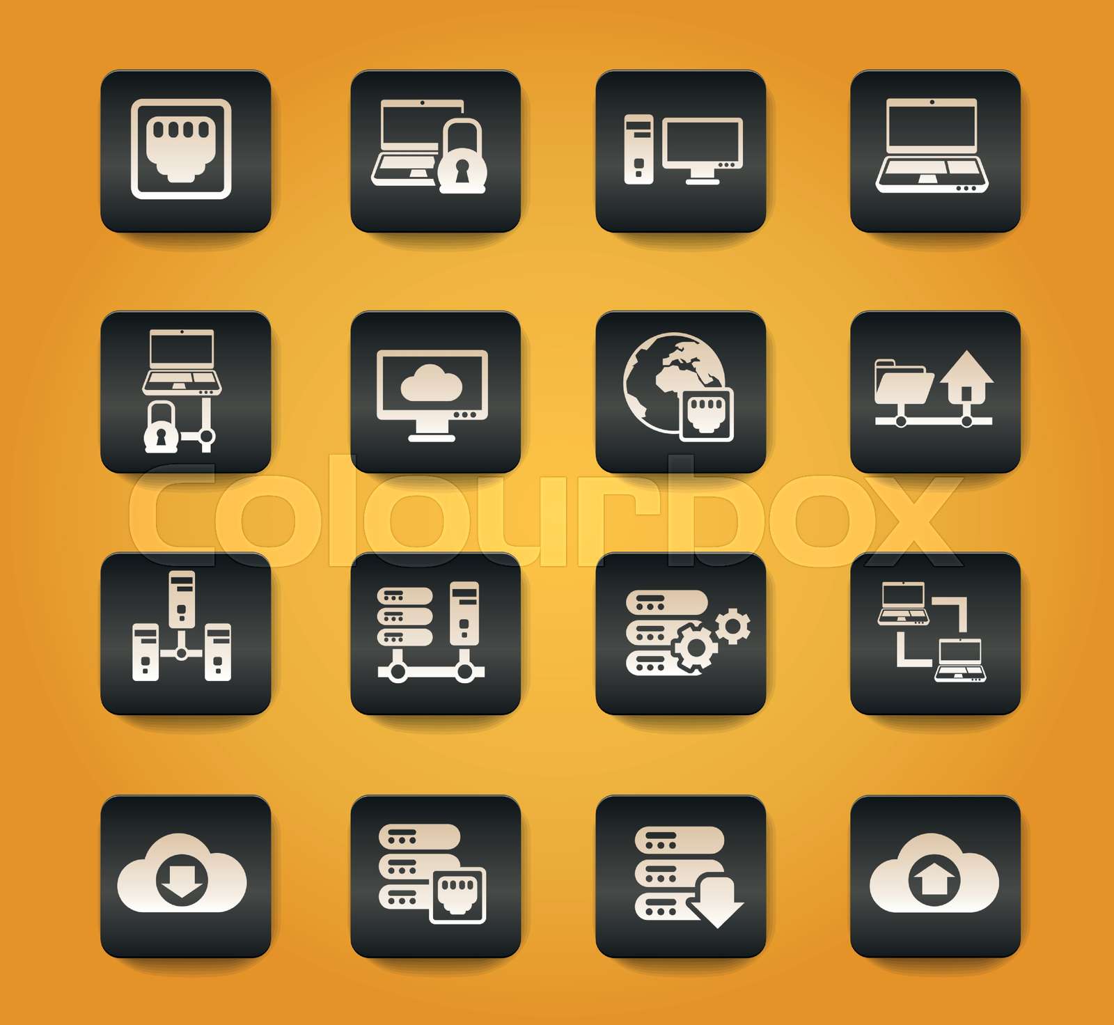 server icon set | Stock vector | Colourbox