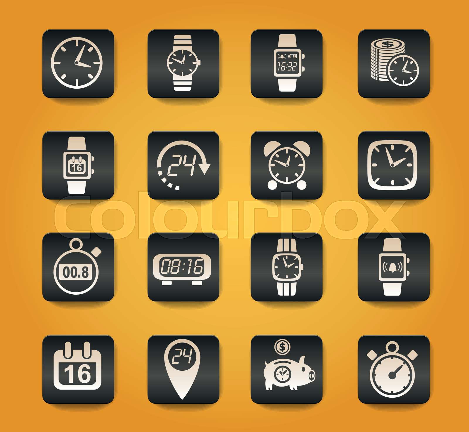 time icon set | Stock vector | Colourbox