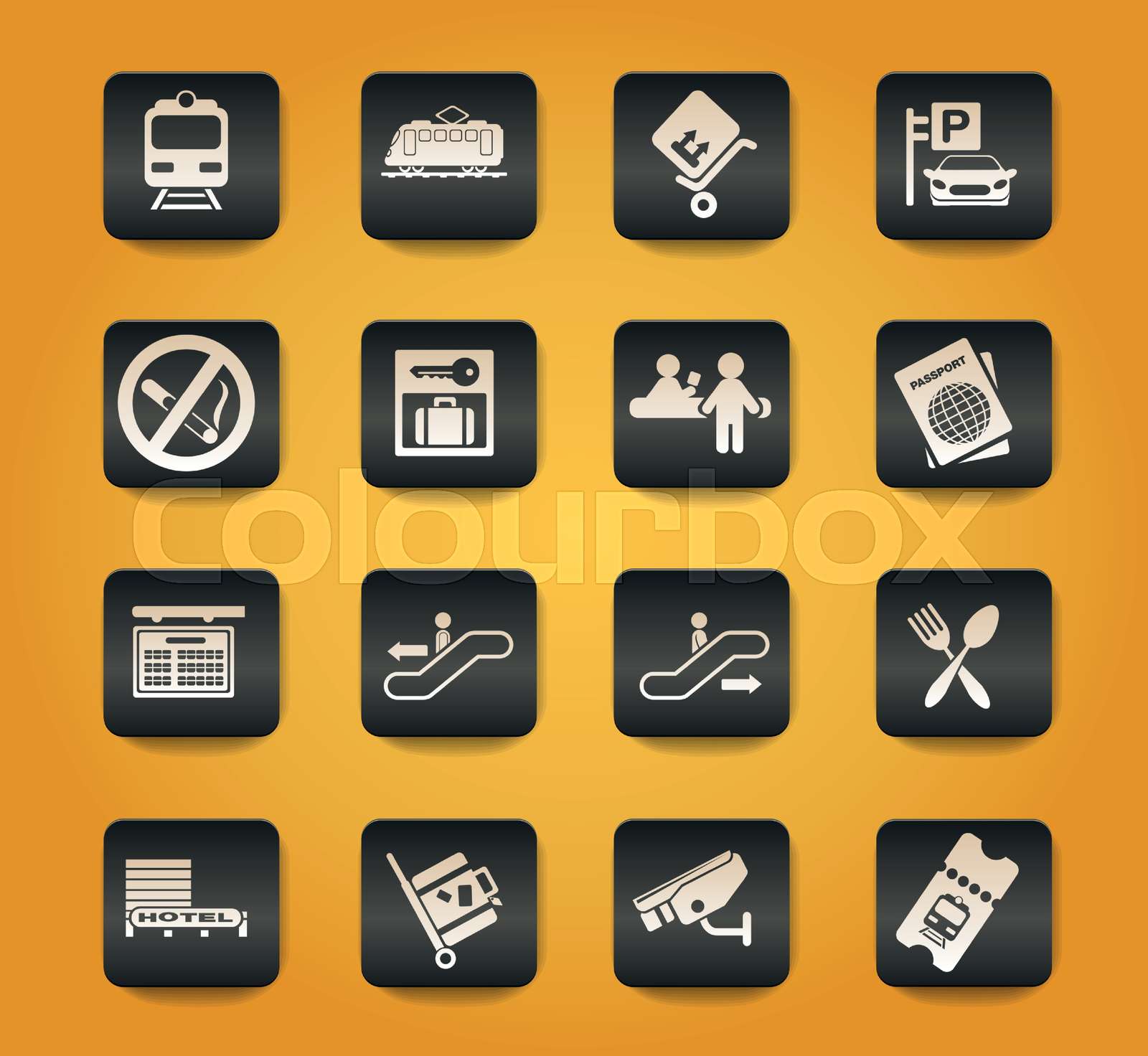 Train station symbols | Stock vector | Colourbox