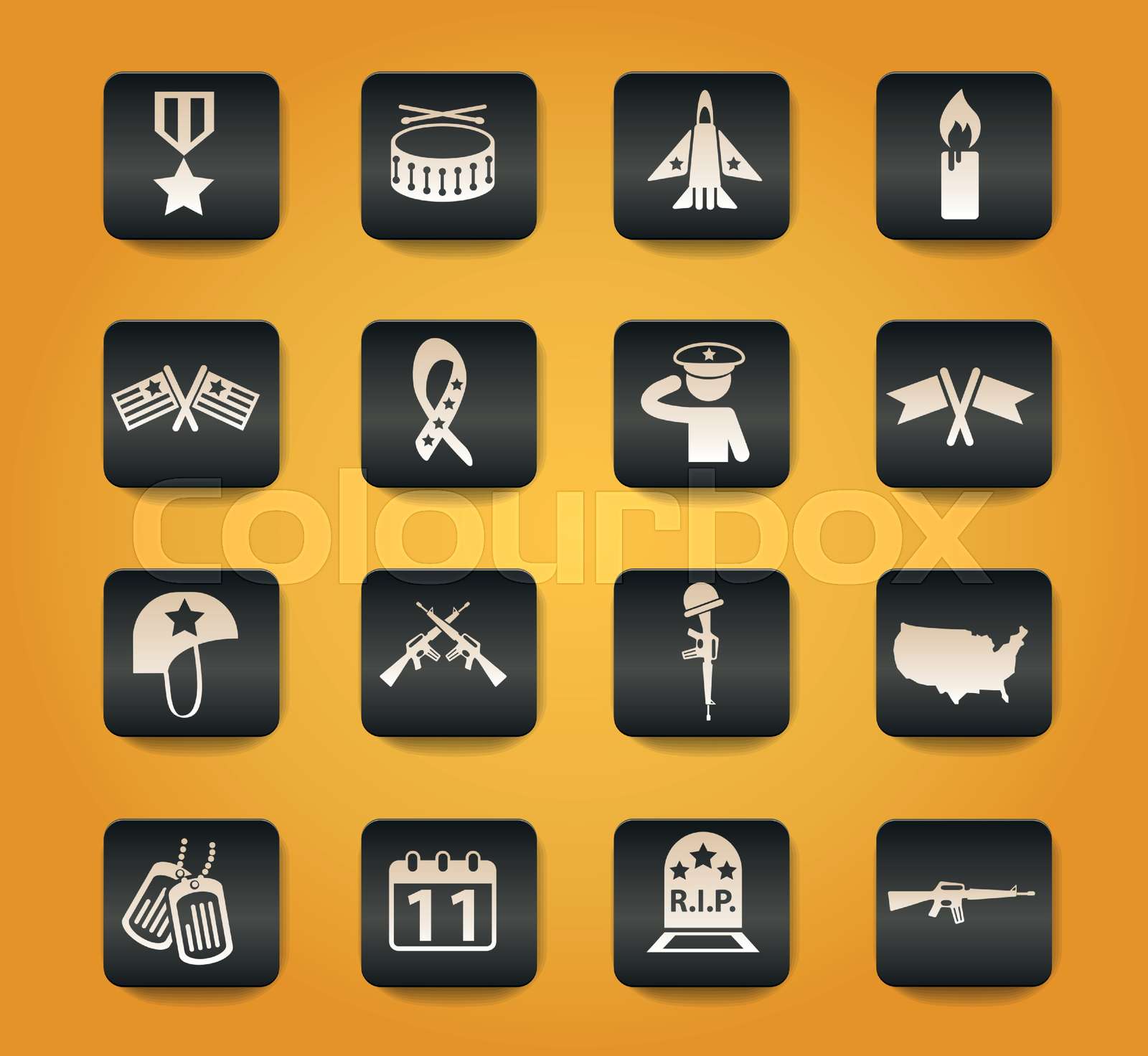 veterans day icon set | Stock vector | Colourbox