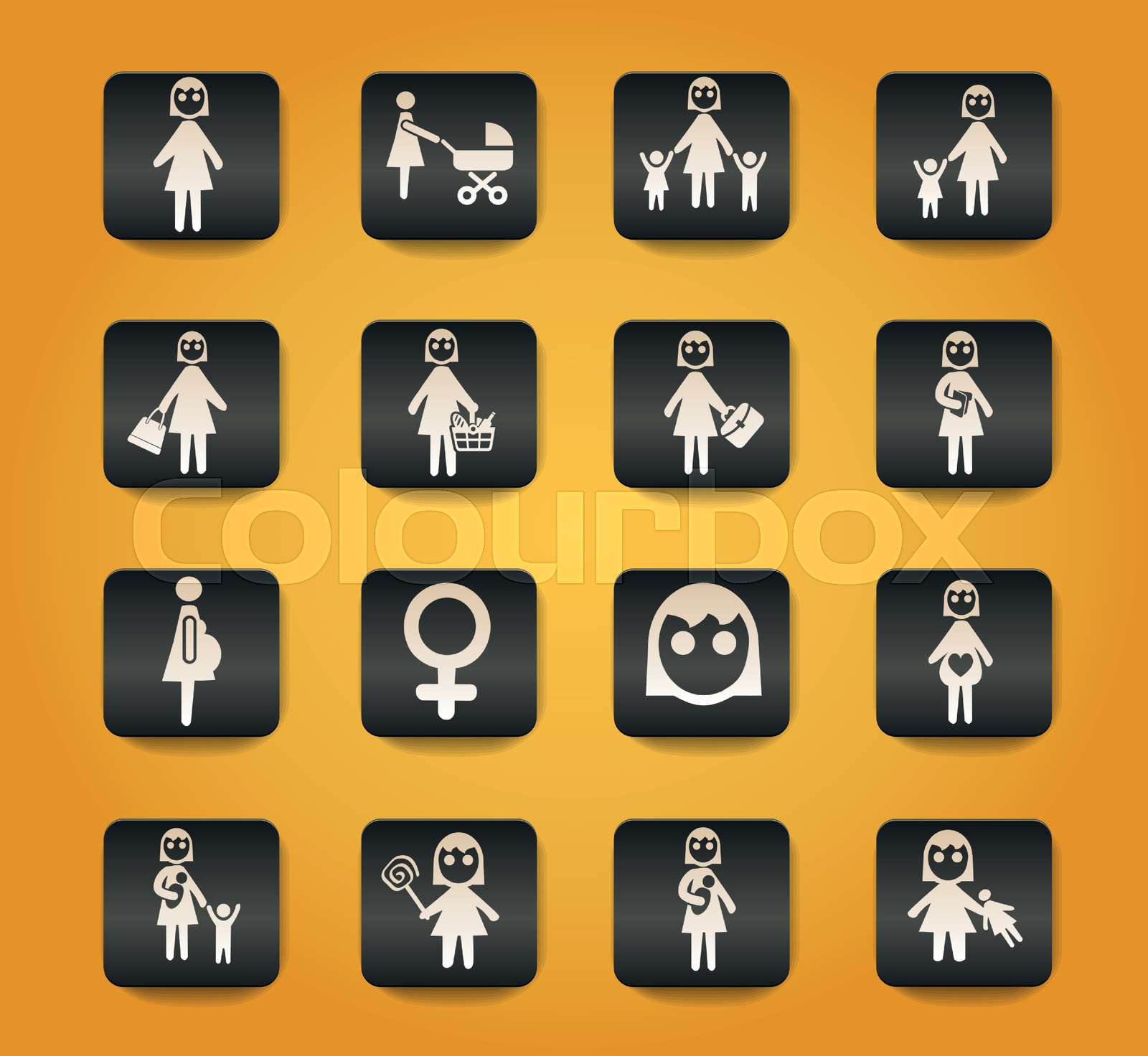 woman icon set | Stock vector | Colourbox