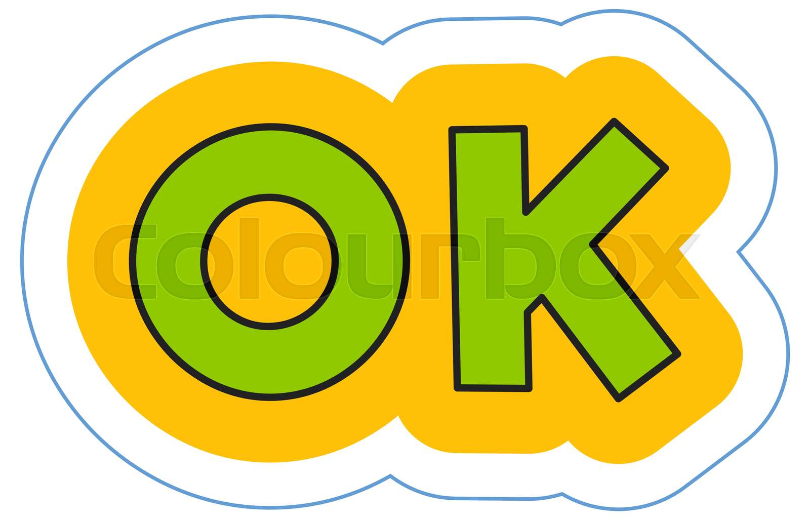 Banner, speech bubble, poster with text OK. Symbol of correct sign ...