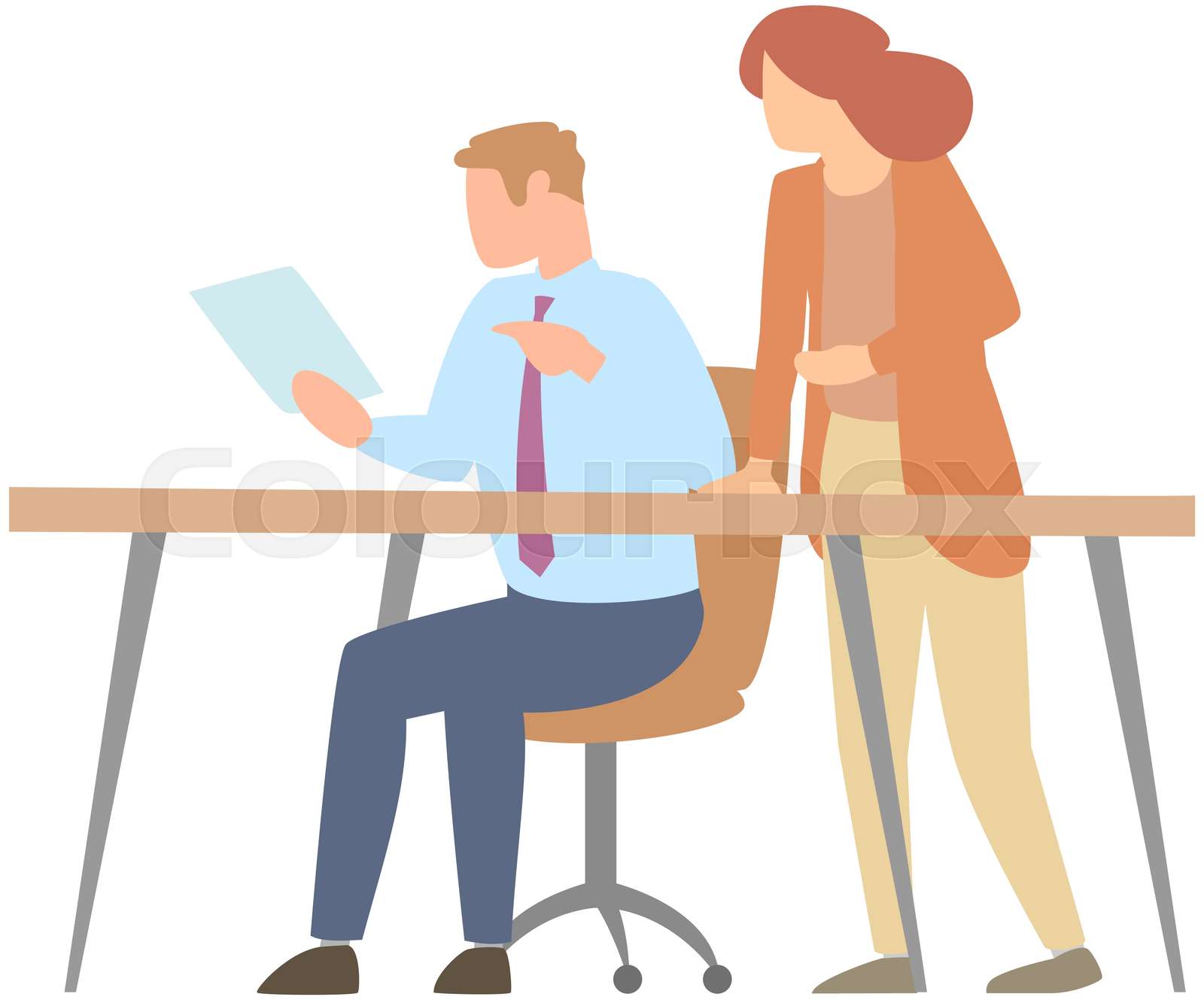 Team thinking and brainstorming. Analytics of company information ...