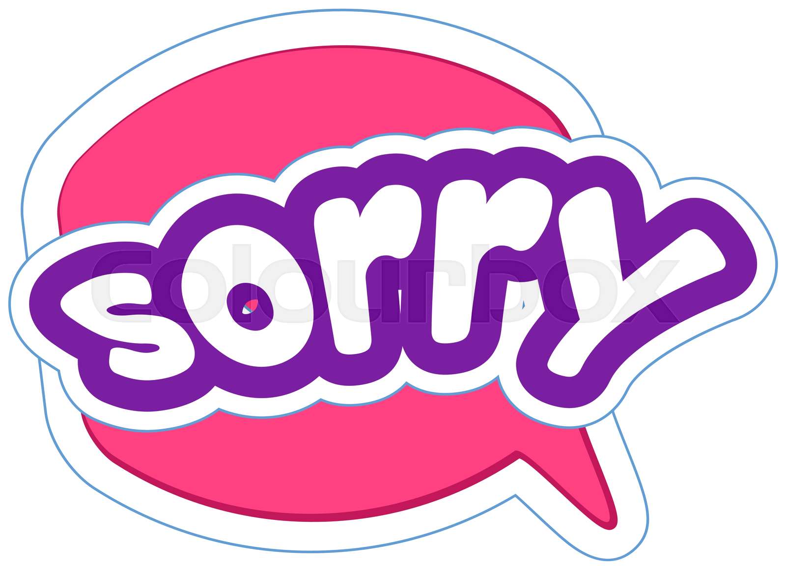 Symbol of apology in speech bubble. Exclamation of phrase sorry for ...