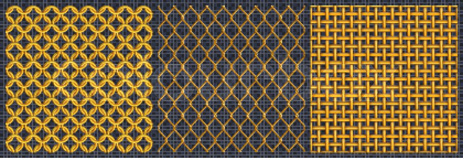 Gold metal grid or mesh texture, seamless pattern | Stock vector ...