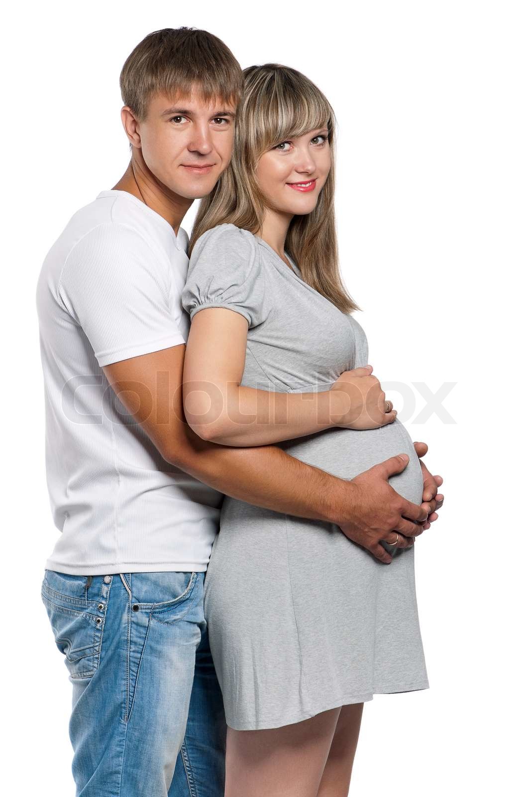 Gravid kvinde med mand | Stock foto | Colourbox