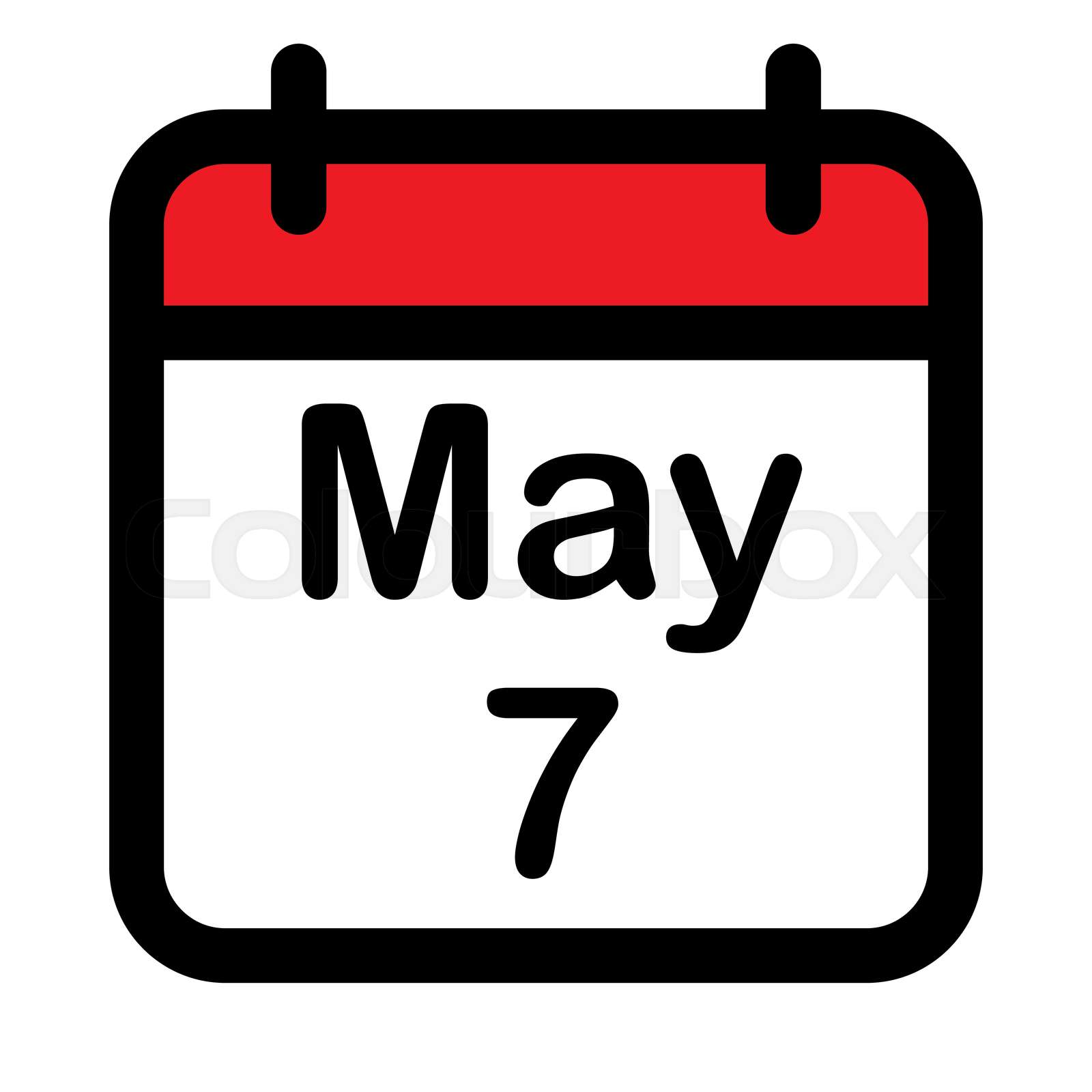 Calendar icon with seventh may | Stock vector | Colourbox