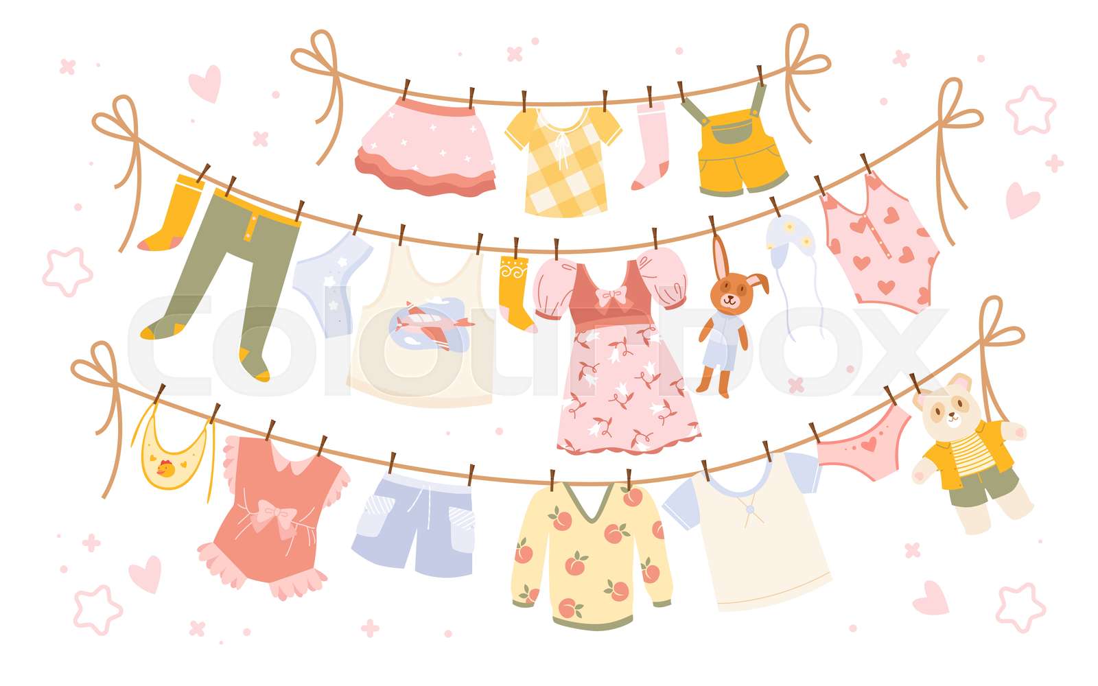 Baby Clothes Line Clip Art