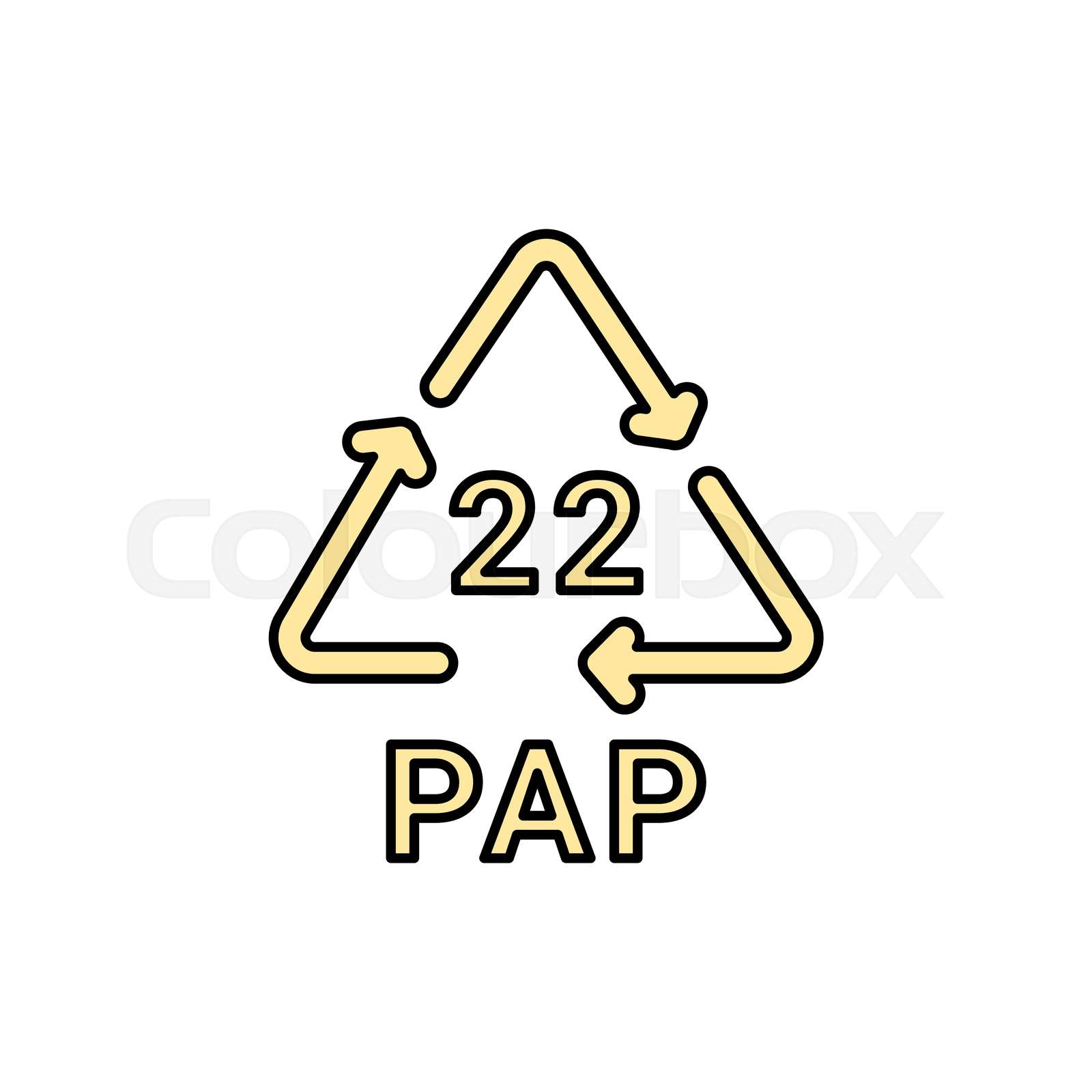 Paper recycling code PAP 22 line icon. Consumption code. | Stock vector ...